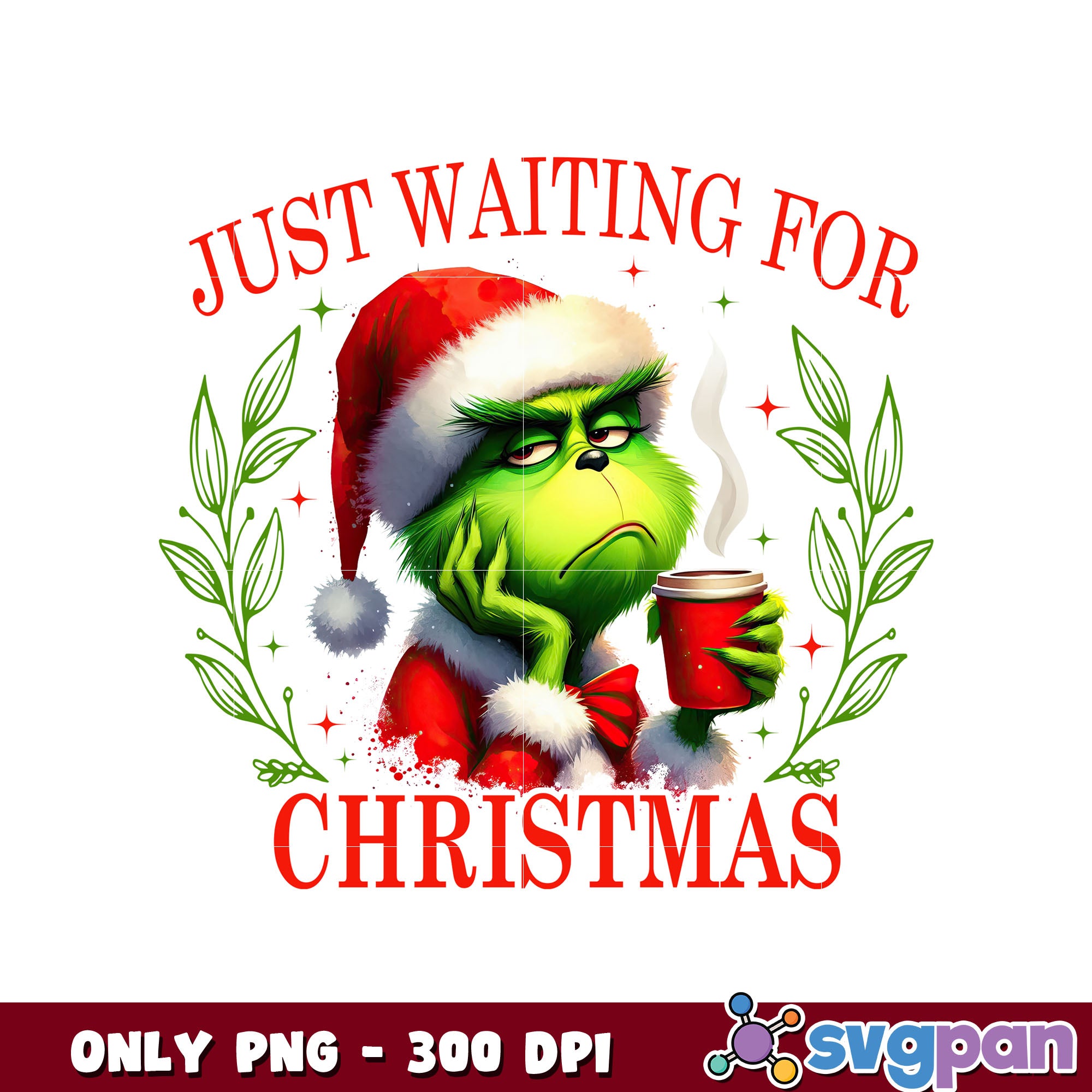 Grinch just waiting for coffee christmas png, christmas grinch png – svgpan