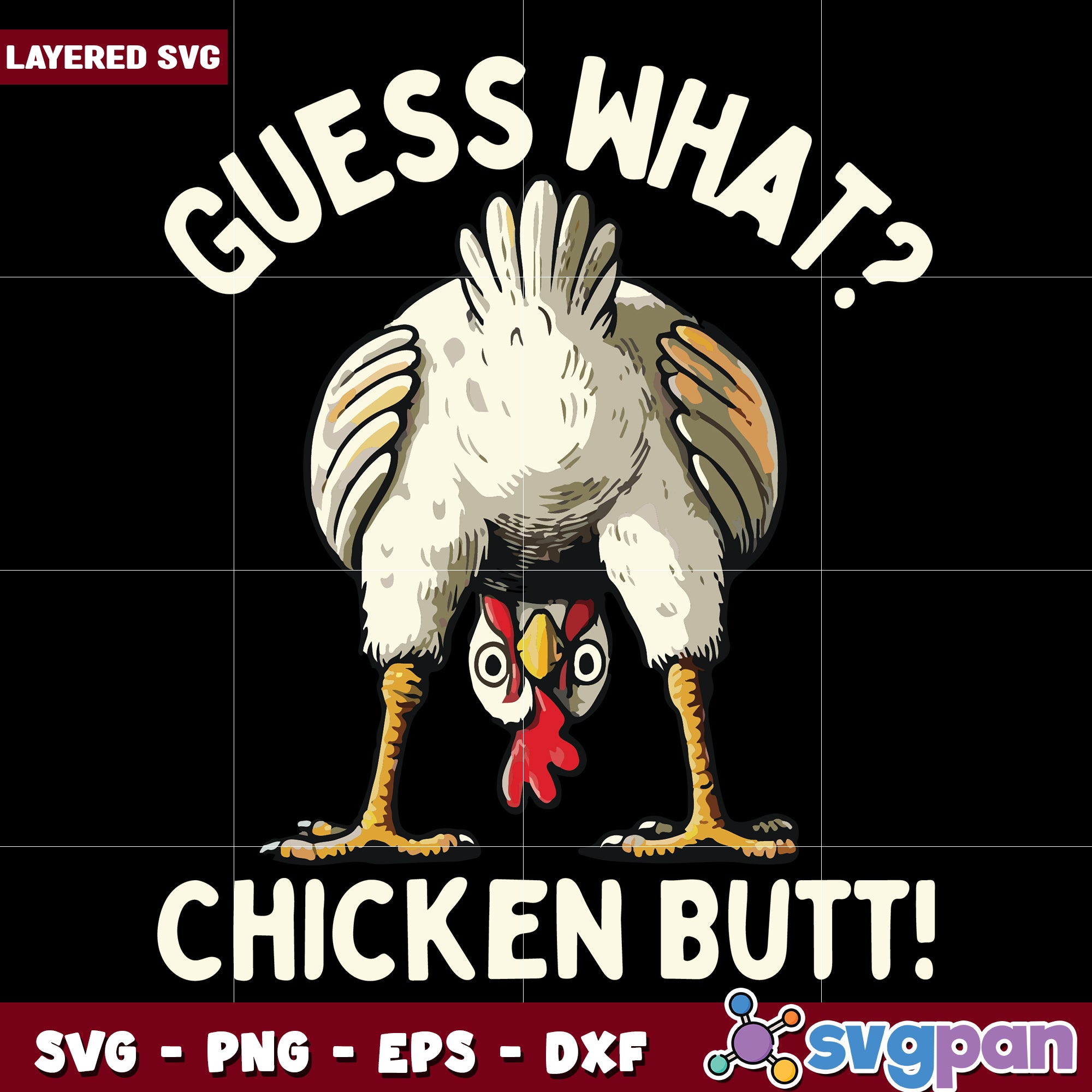 Guess what chicken butt svg, funny kids joke svg, playful humor design ...