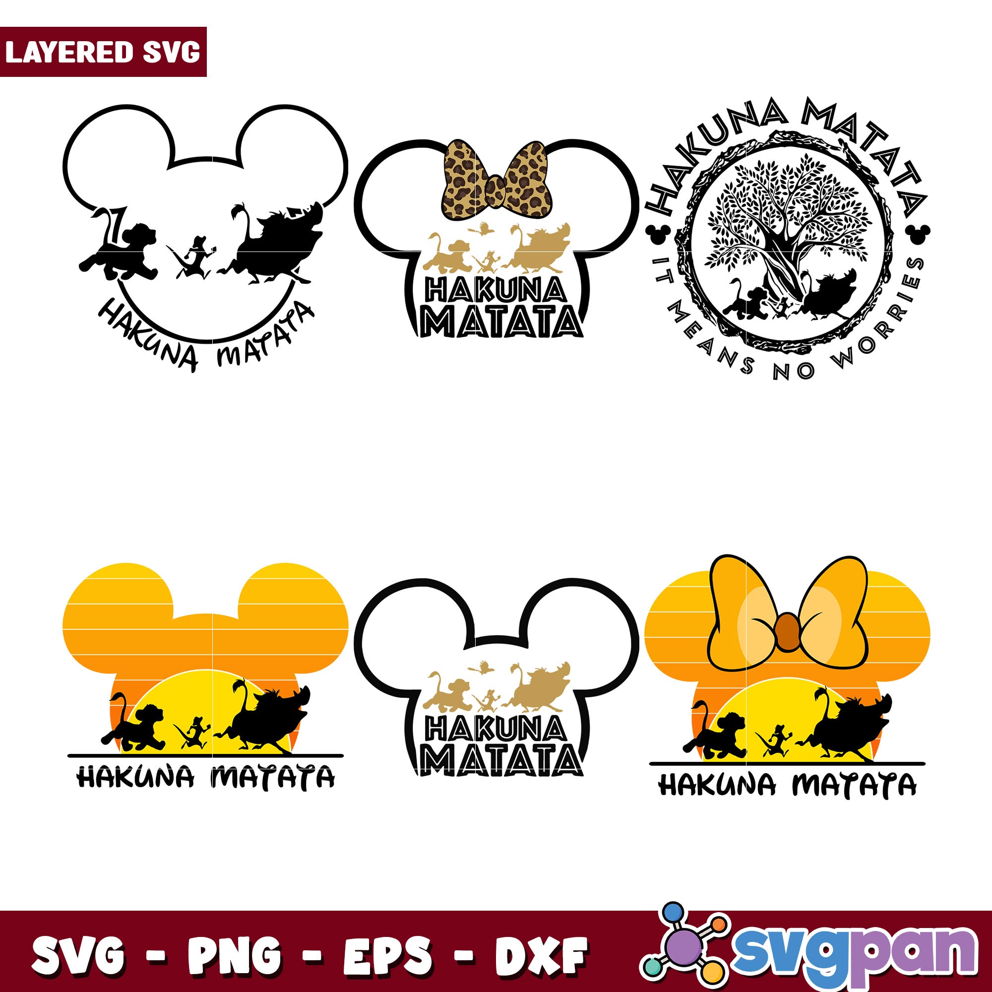 Hakuna Matata SVG Bundle Mickey Ears Designs – svgpan