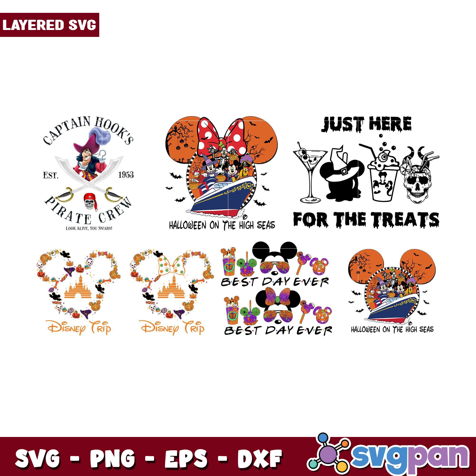 Halloween Disney SVG Bundle 6 Layered Designs – svgpan