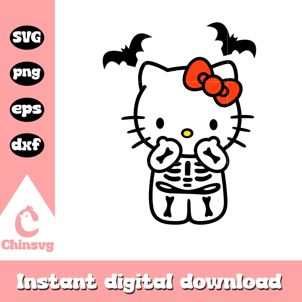 Halloween hello kitty skeleton svg, hello kitty skeleton svg – svgpan