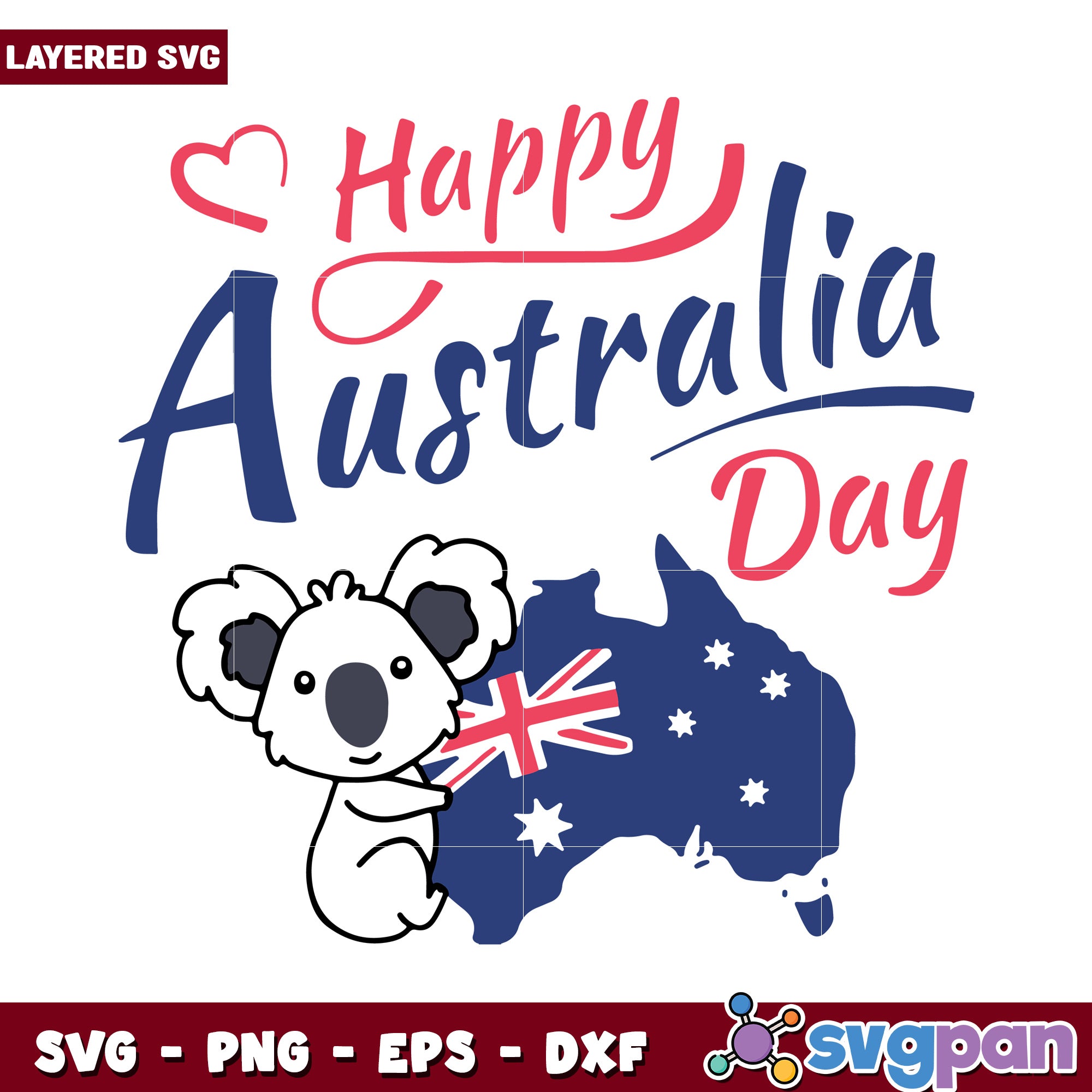 Happy Australia Day SVG Design, Celebrate with a Cute Koala – svgpan