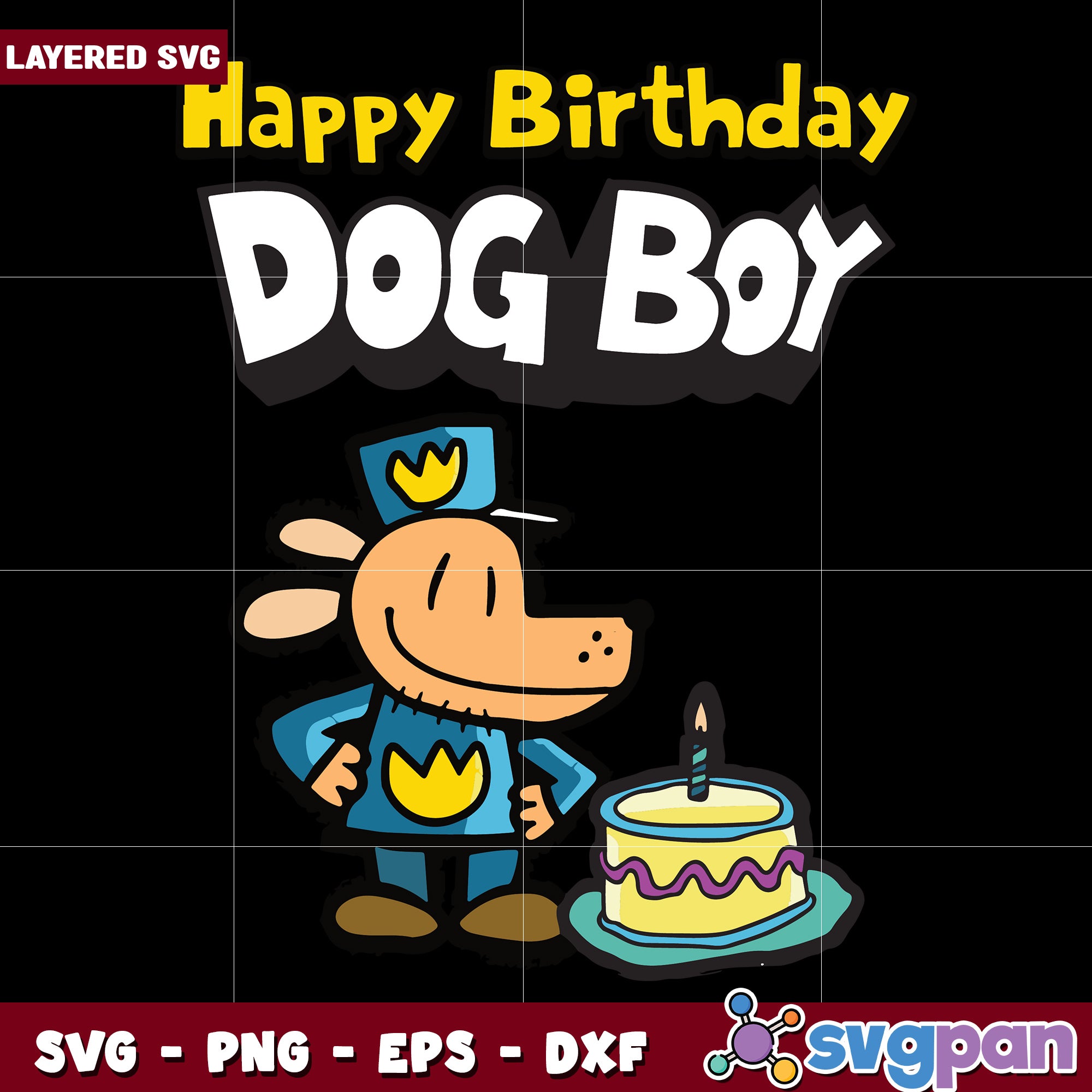 Happy birthday dog boy svg, dog man 2025 svg, dog man characters svg ...