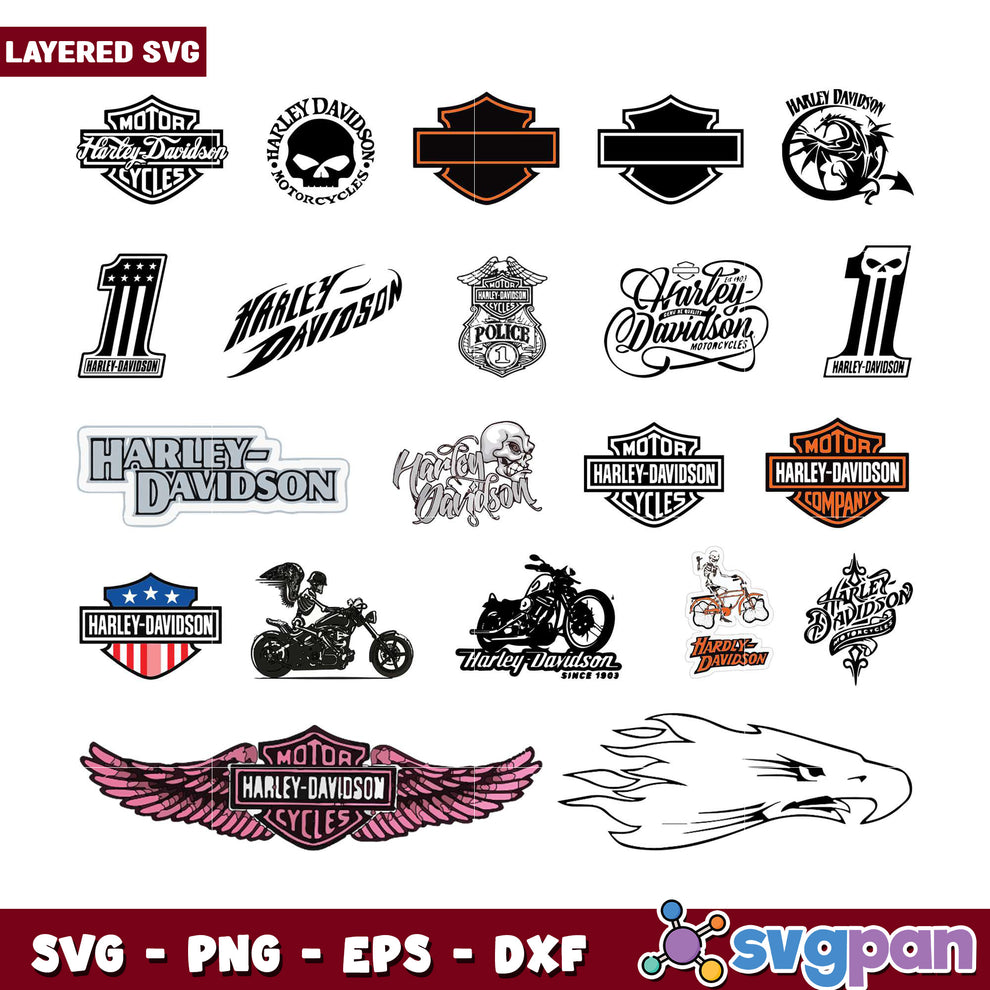 Harley Davidson SVG Bundle Logos – svgpan