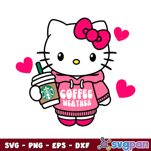 Hello kitty coffee weather svg, hello kitty svg, sanrio cartoon svg ...