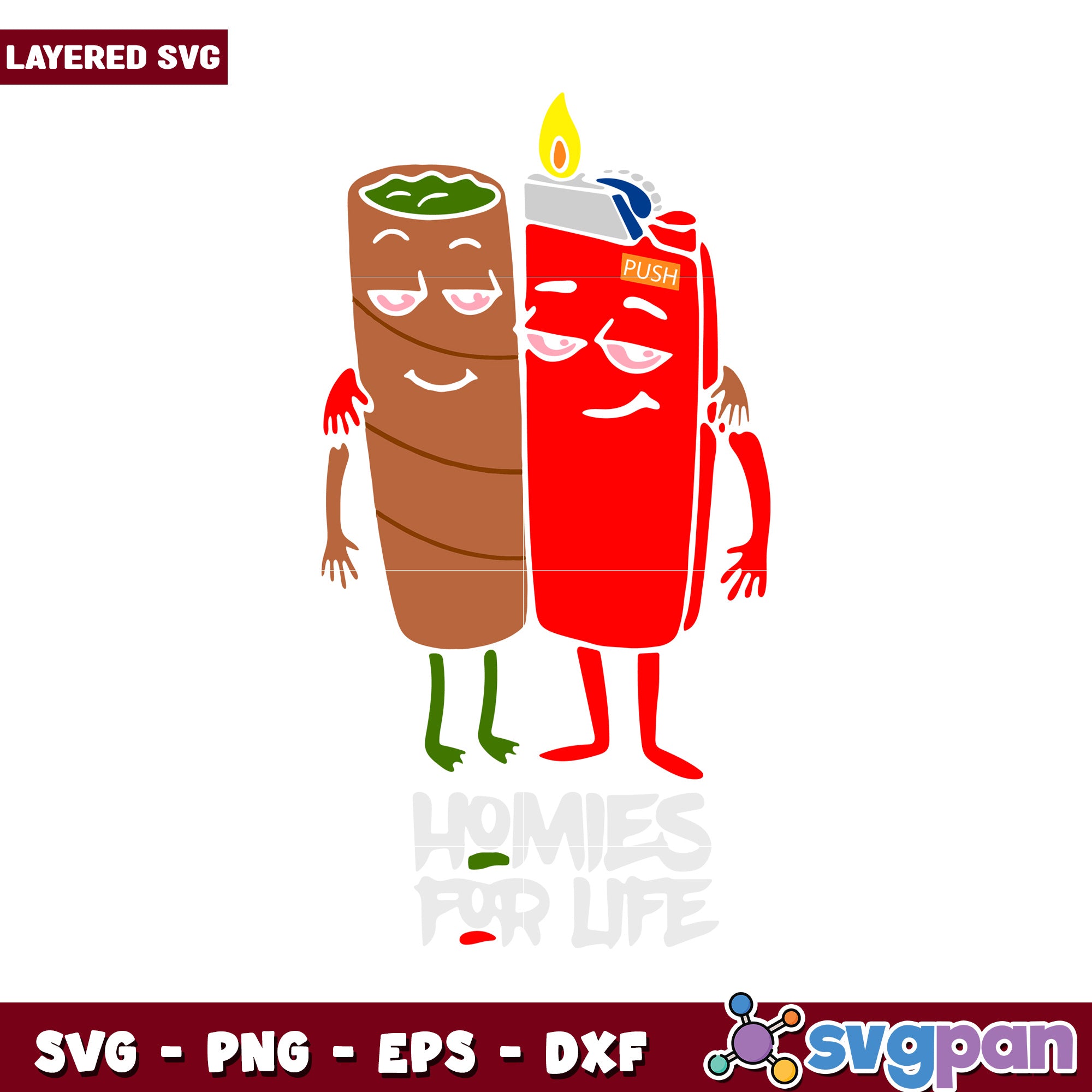 Homies for Life SVG Design, Fun Cartoon Characters Together – svgpan