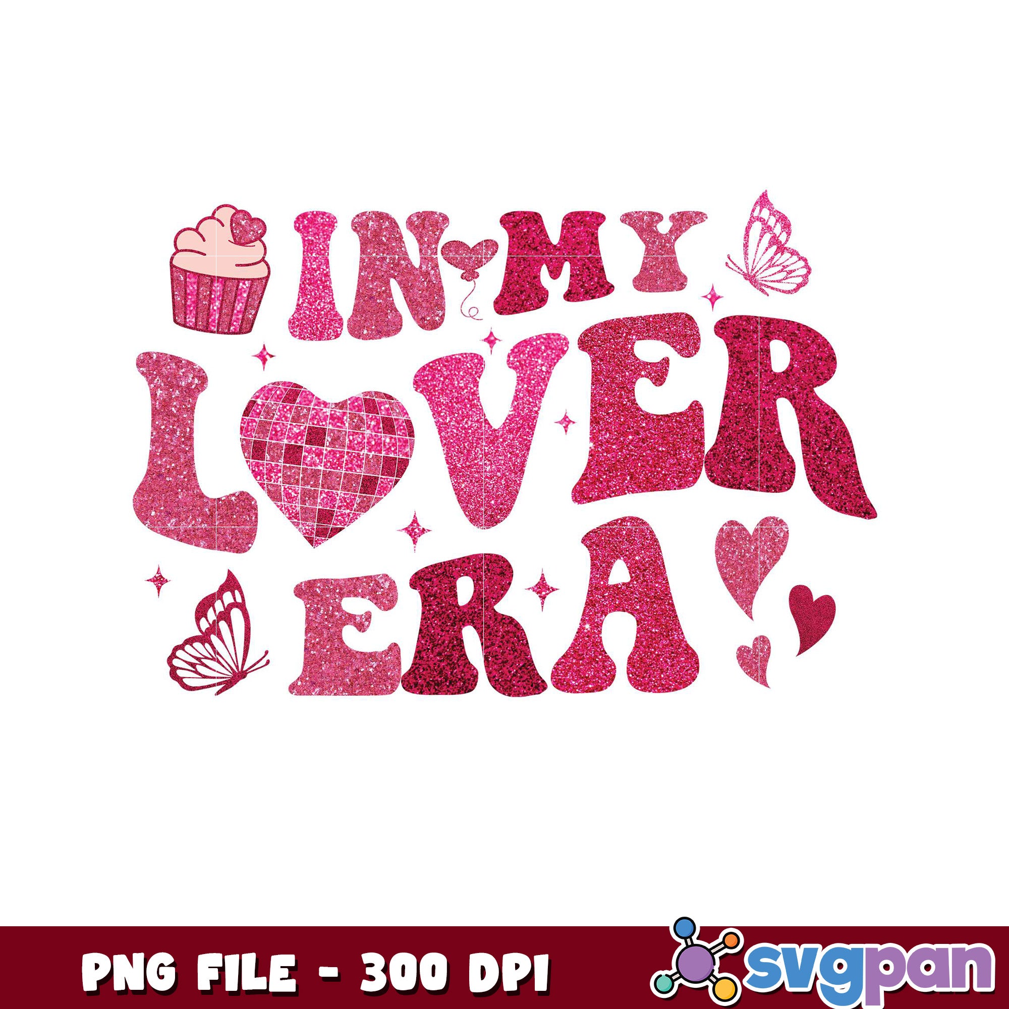In My Lover Era Pink Glitter Art, Cute Decor for Gifts – svgpan