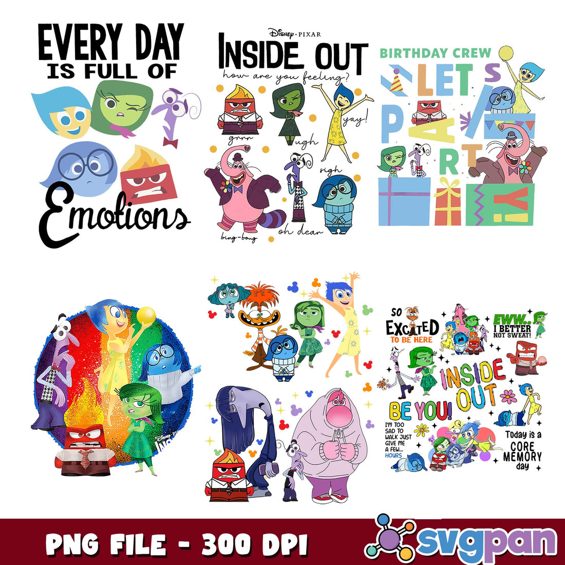 Inside out disney quotes png bundle, inside out characters png, disney ...