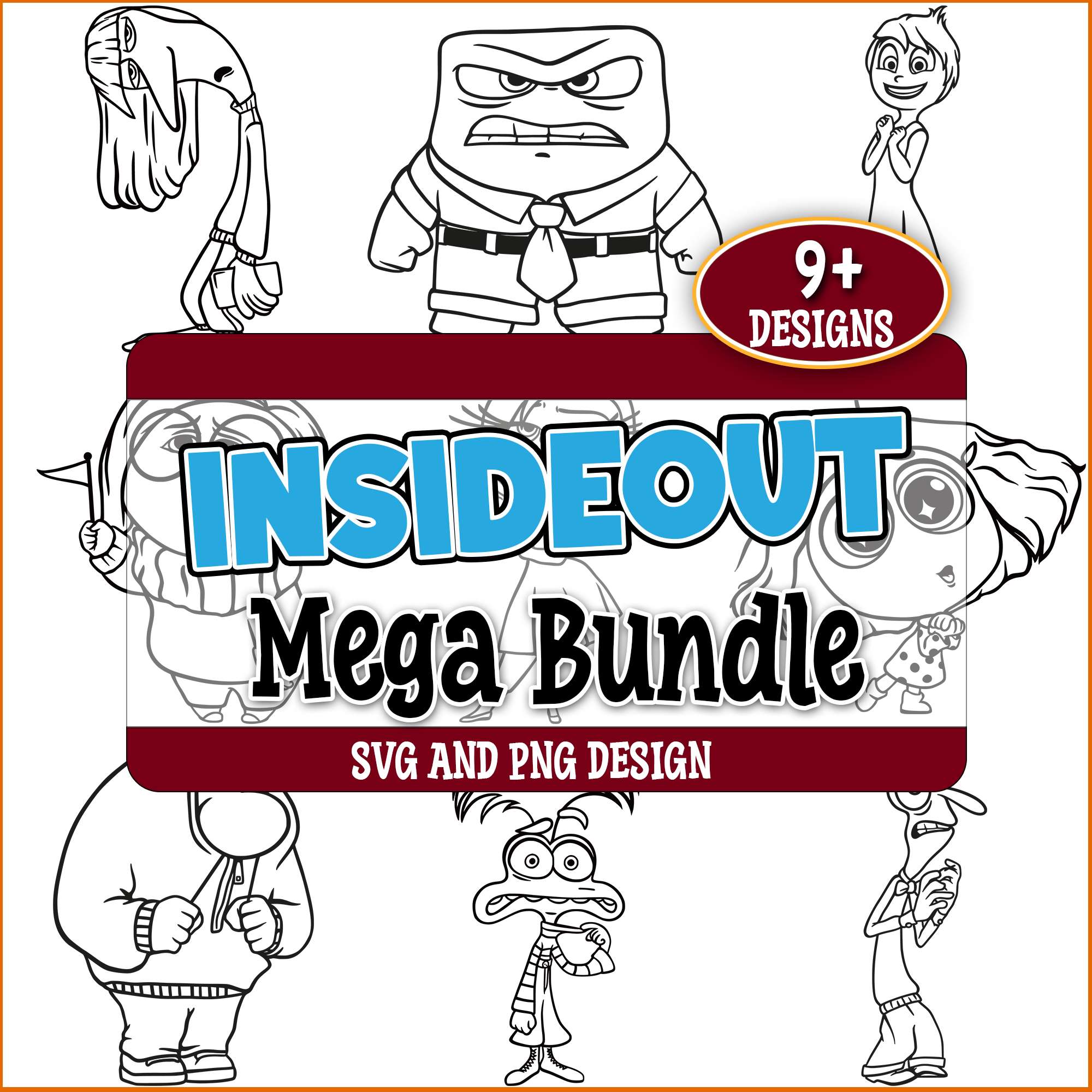 Inside out sketch svg bundle, anger inside out svg, inside out 1 svg ...