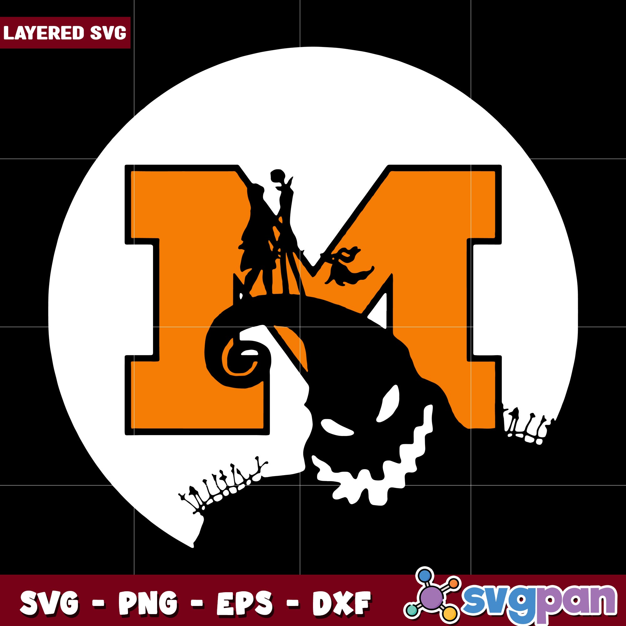 Jack and sadlly michigan halloween svg, halloween candy svg, scary cha ...