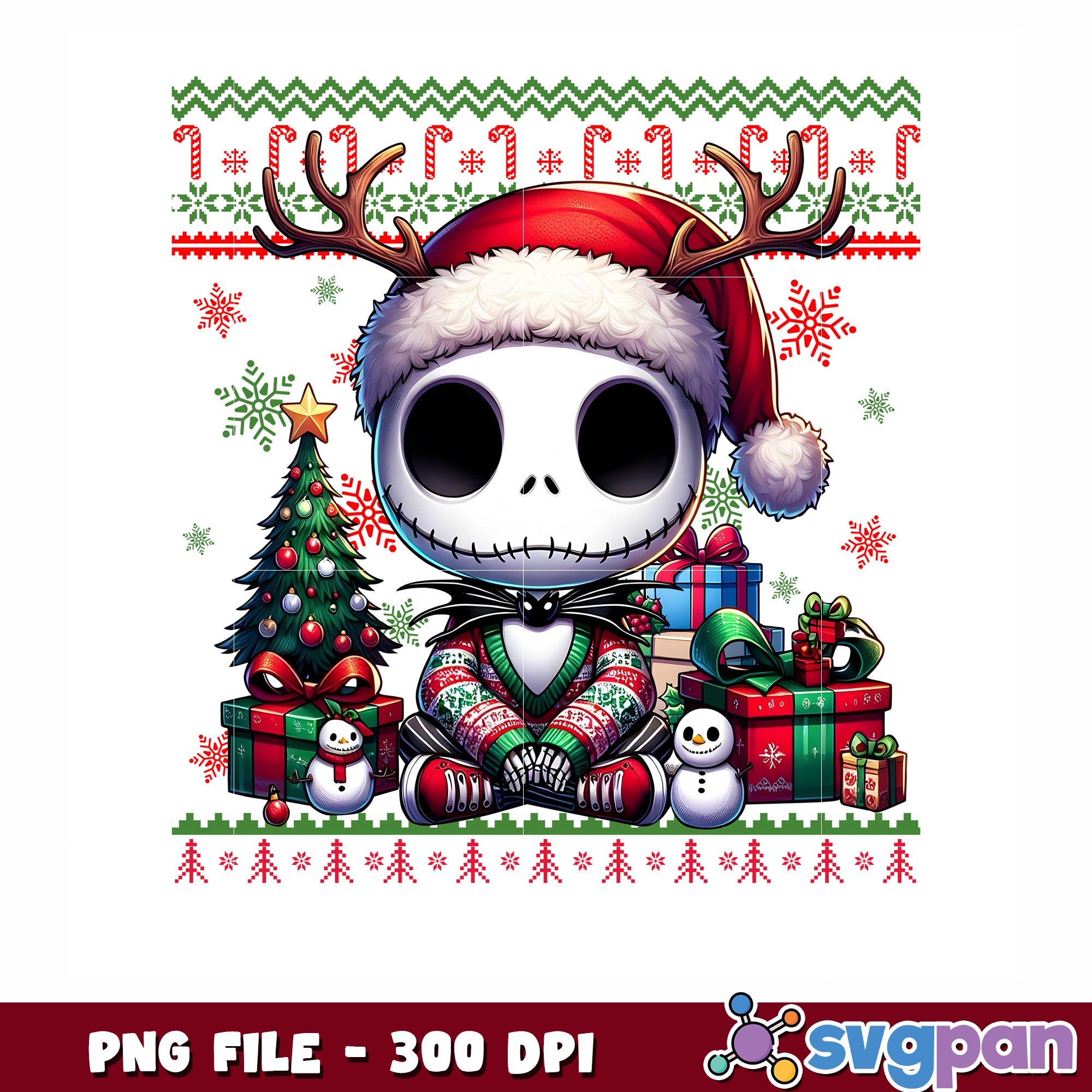 Jack skellinton png, cute christmas png, jack christmas png – svgpan