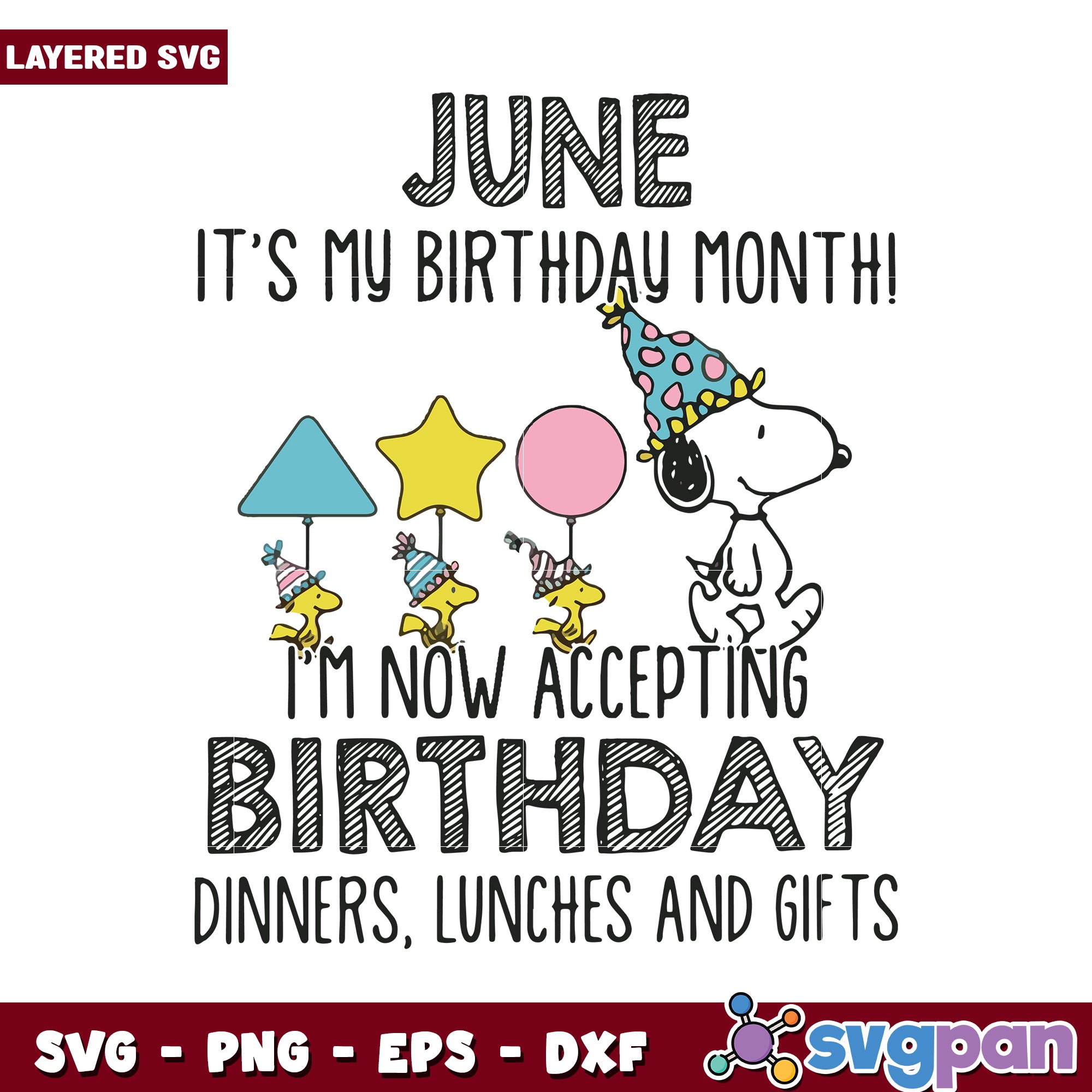 June birthday celebration design, perfect for parties and gifts – svgpan