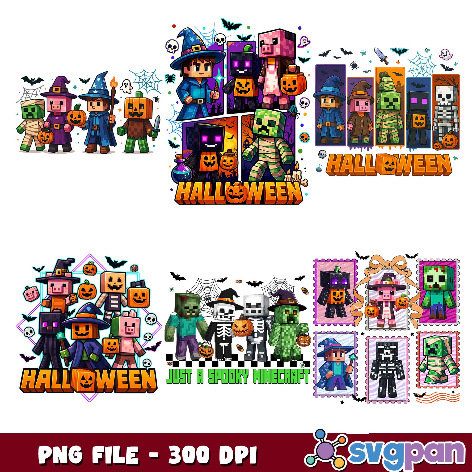 Just a spooky minecraft png bundle, minecraft mods png, halloween movi ...