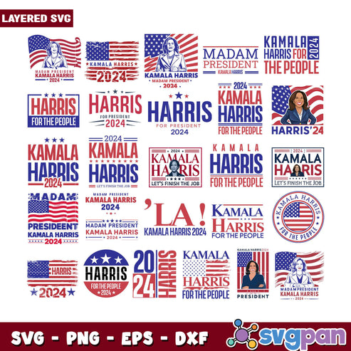 Kamala Harris 2024 Political Campaign SVG Bundle – svgpan