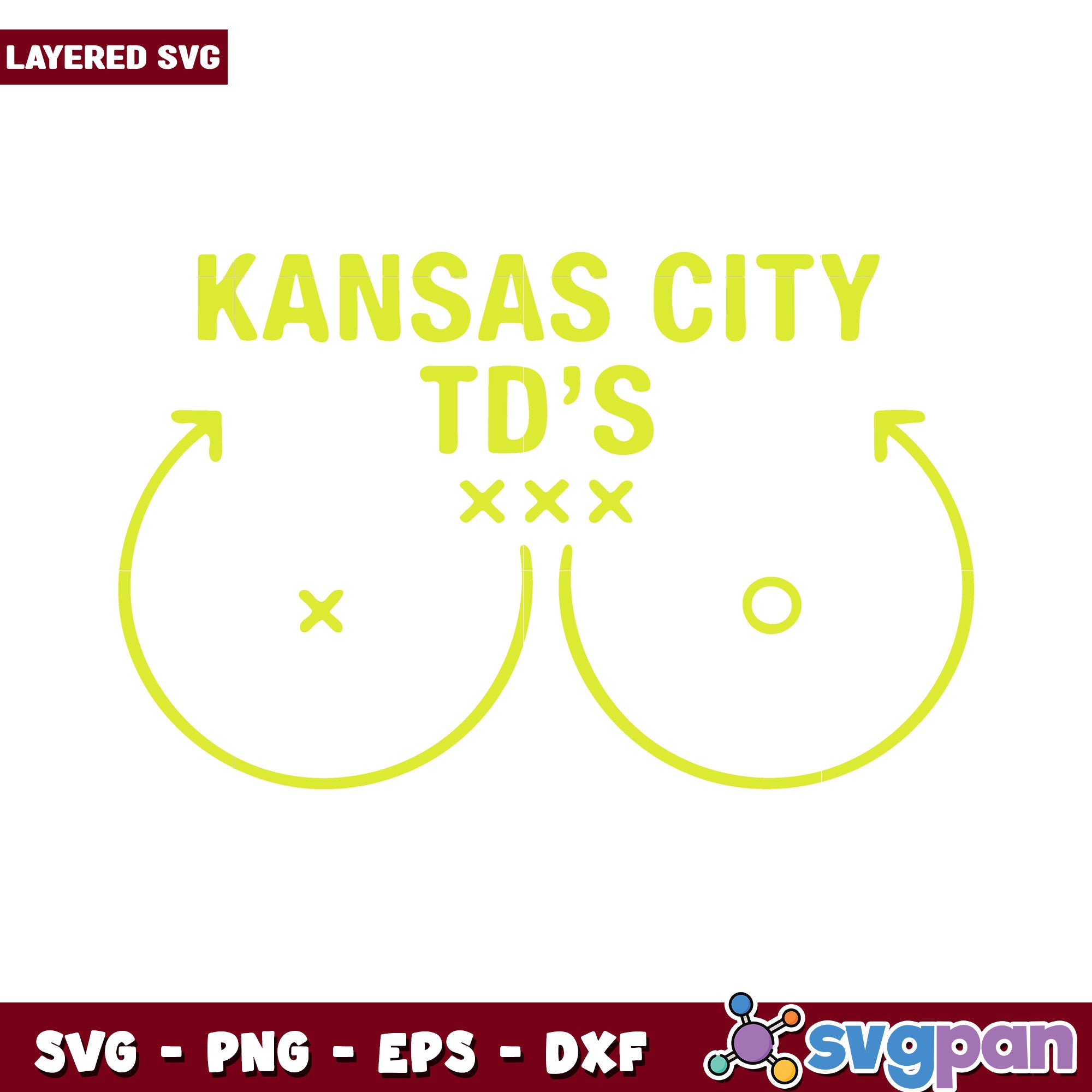Kansas City TDs layered SVG design, perfect for creative projects – svgpan