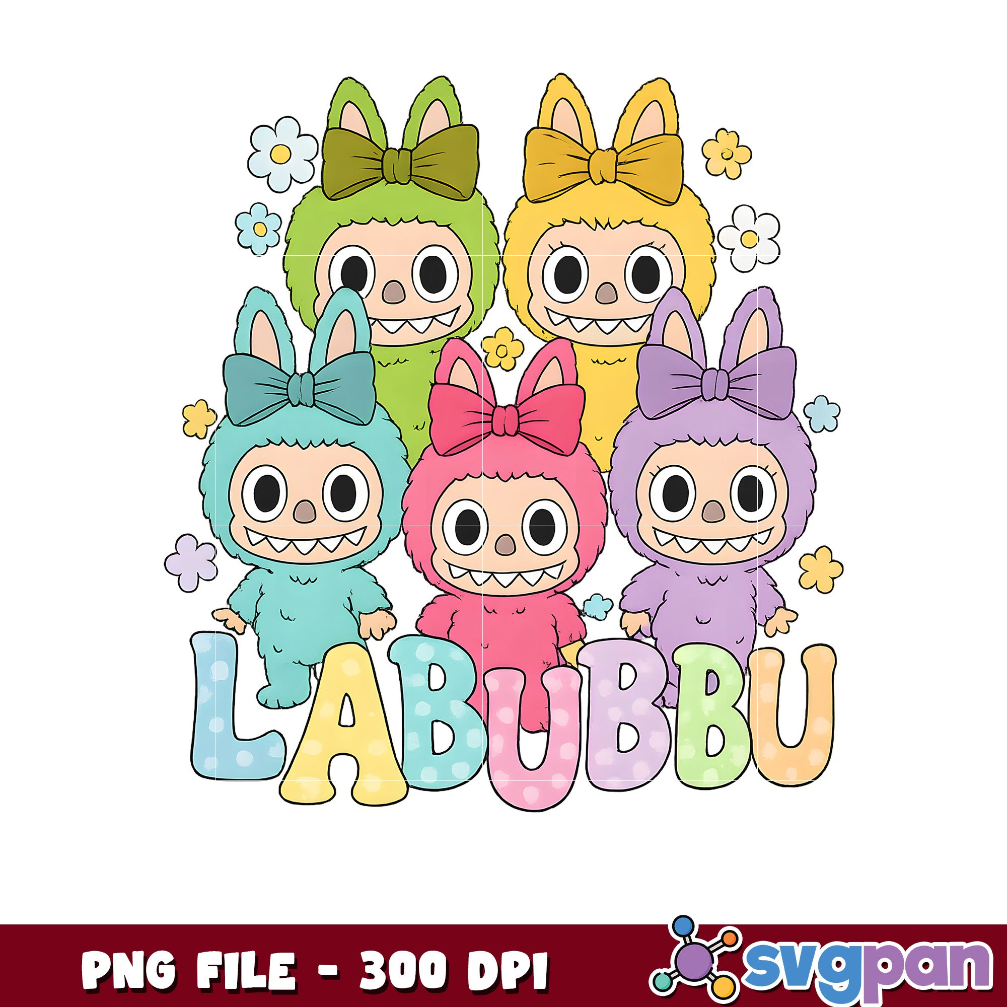 Labubbu Cute Bunny Characters PNG 300 DPI – svgpan