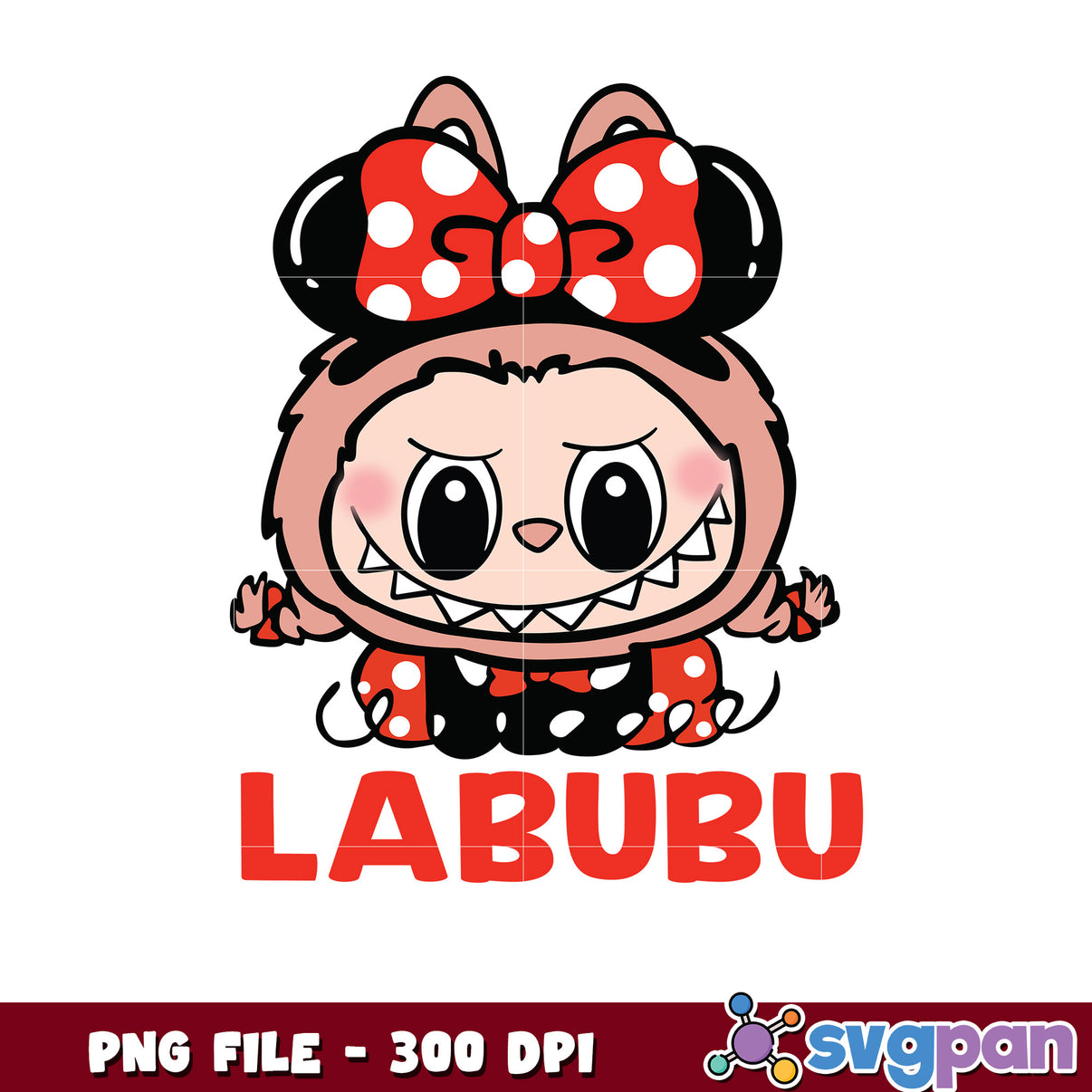 Labubu PNG Minnie Mouse Kawaii 300 DPI – svgpan