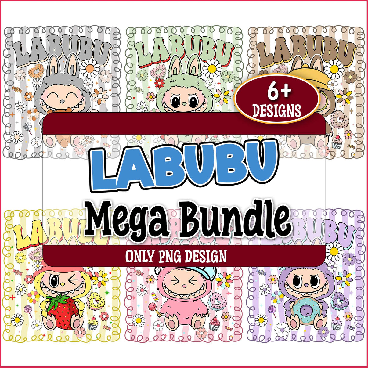 Labubu flower png bundle, labubu clothes png, labubu macaron png – svgpan