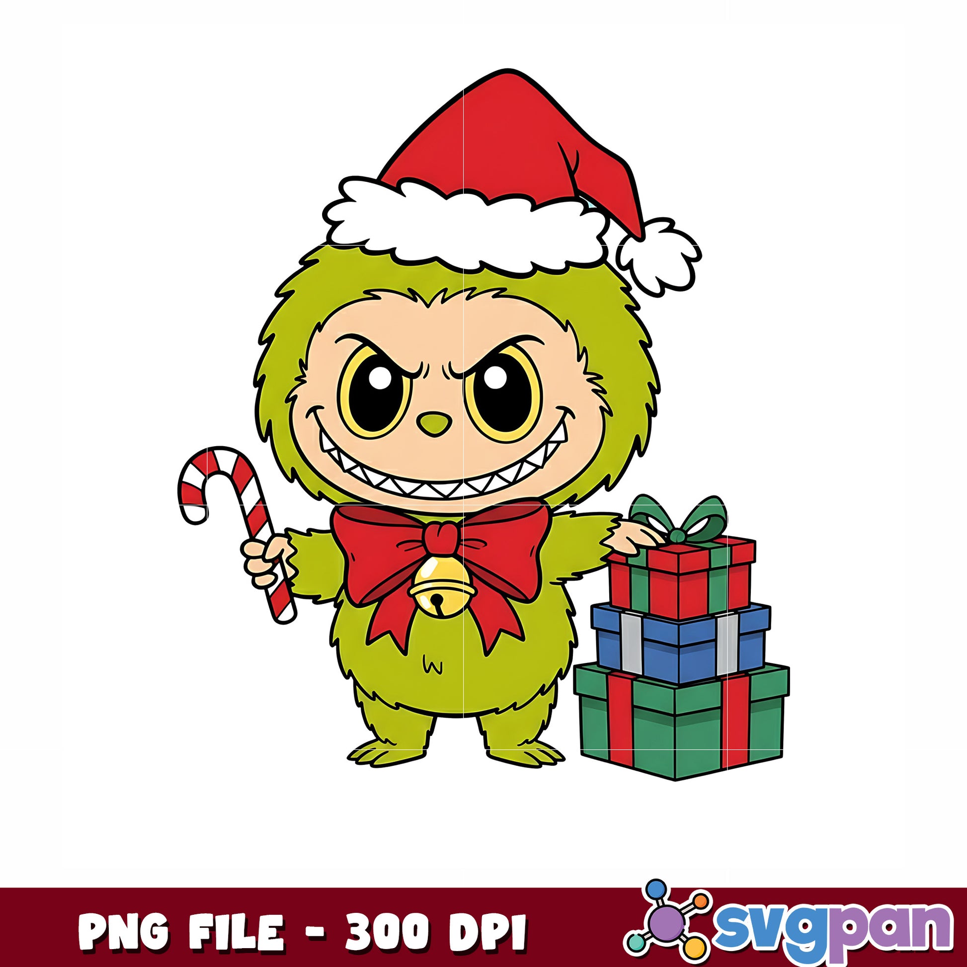 Labubu grinch gift png, christmnas toys png, cute labubu png – svgpan