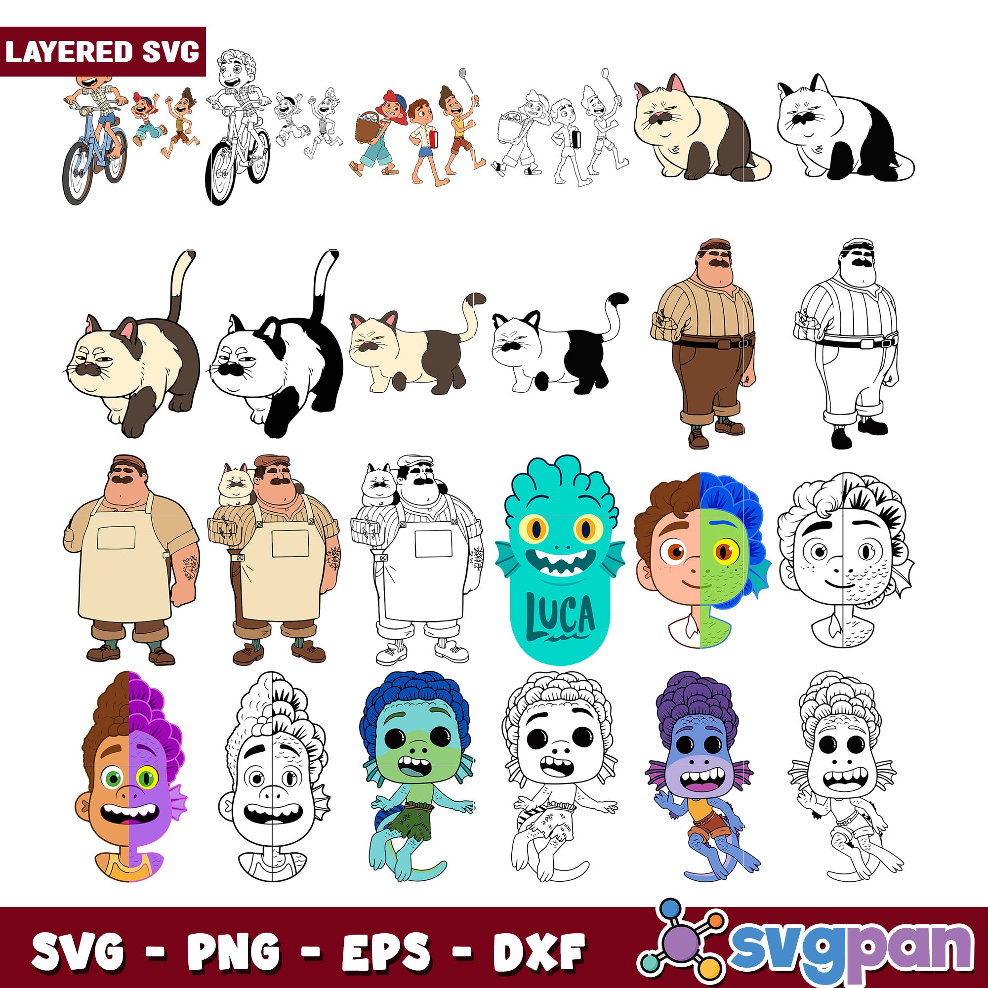 Layered Luca SVG Bundle – svgpan