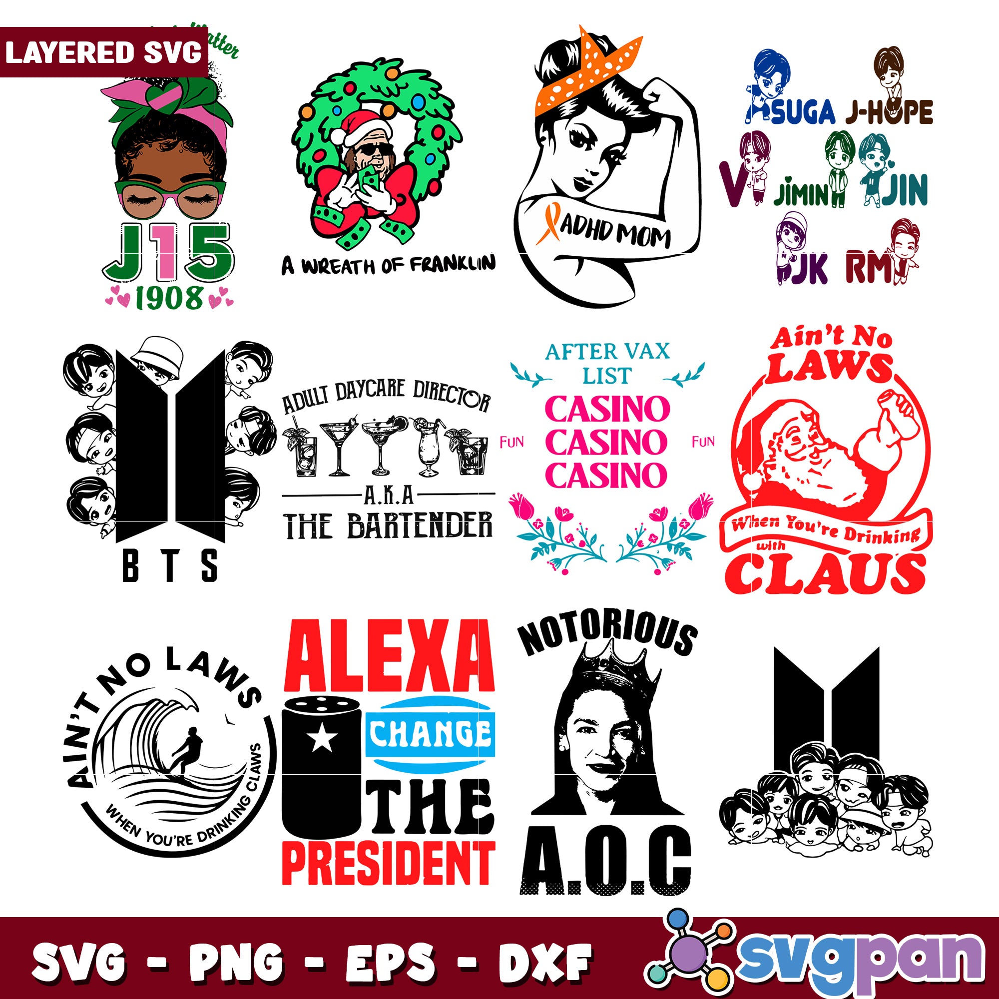 Layered SVG Bundle 15 Designs – svgpan