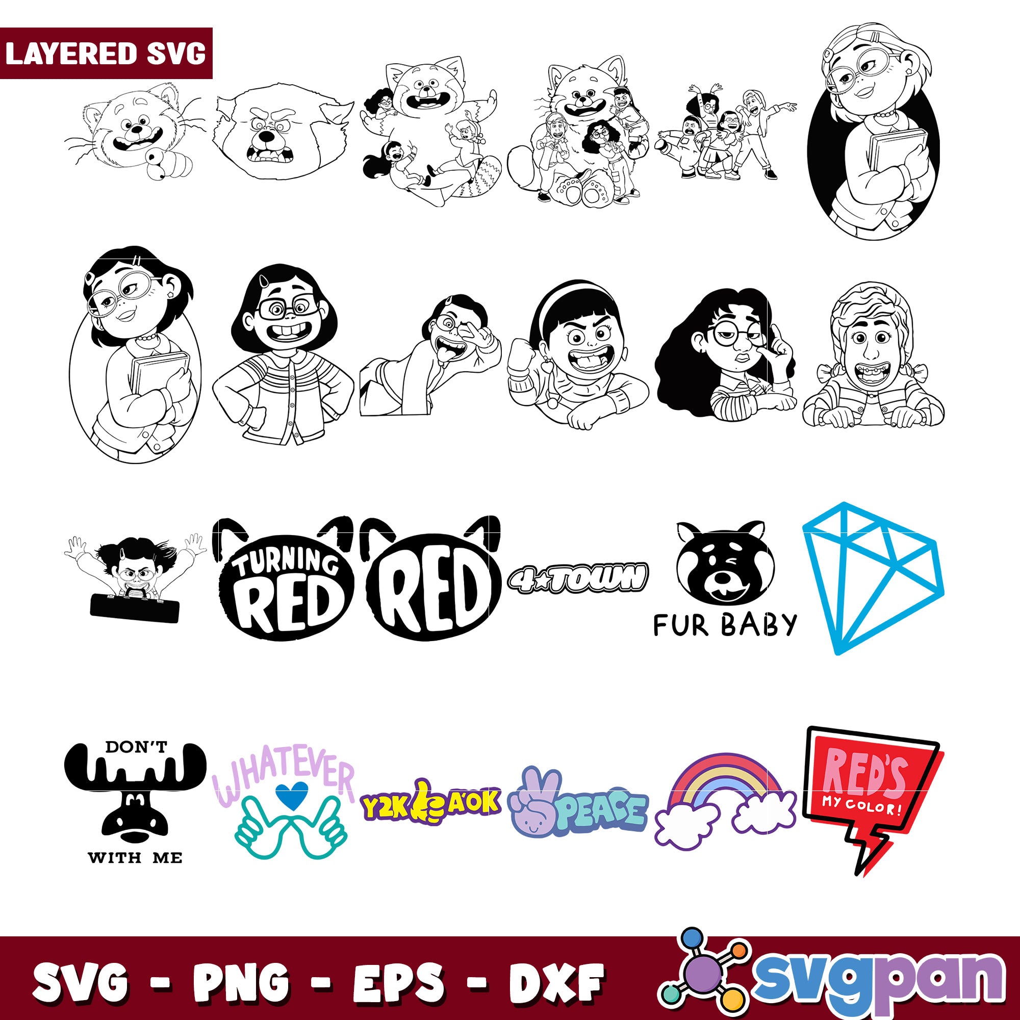 Layered SVG Bundle Featuring Fun Cartoon Designs – svgpan