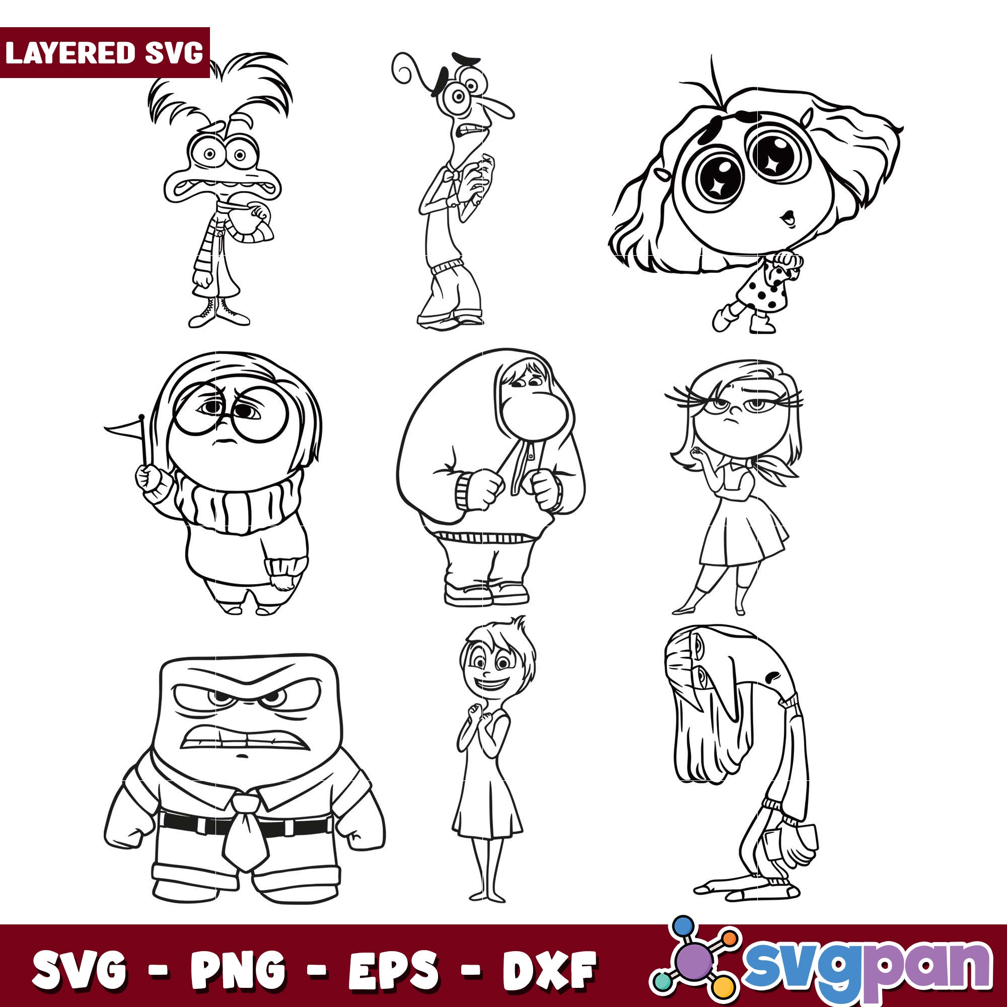 Layered SVG Bundle of Cartoon Characters Designs – svgpan