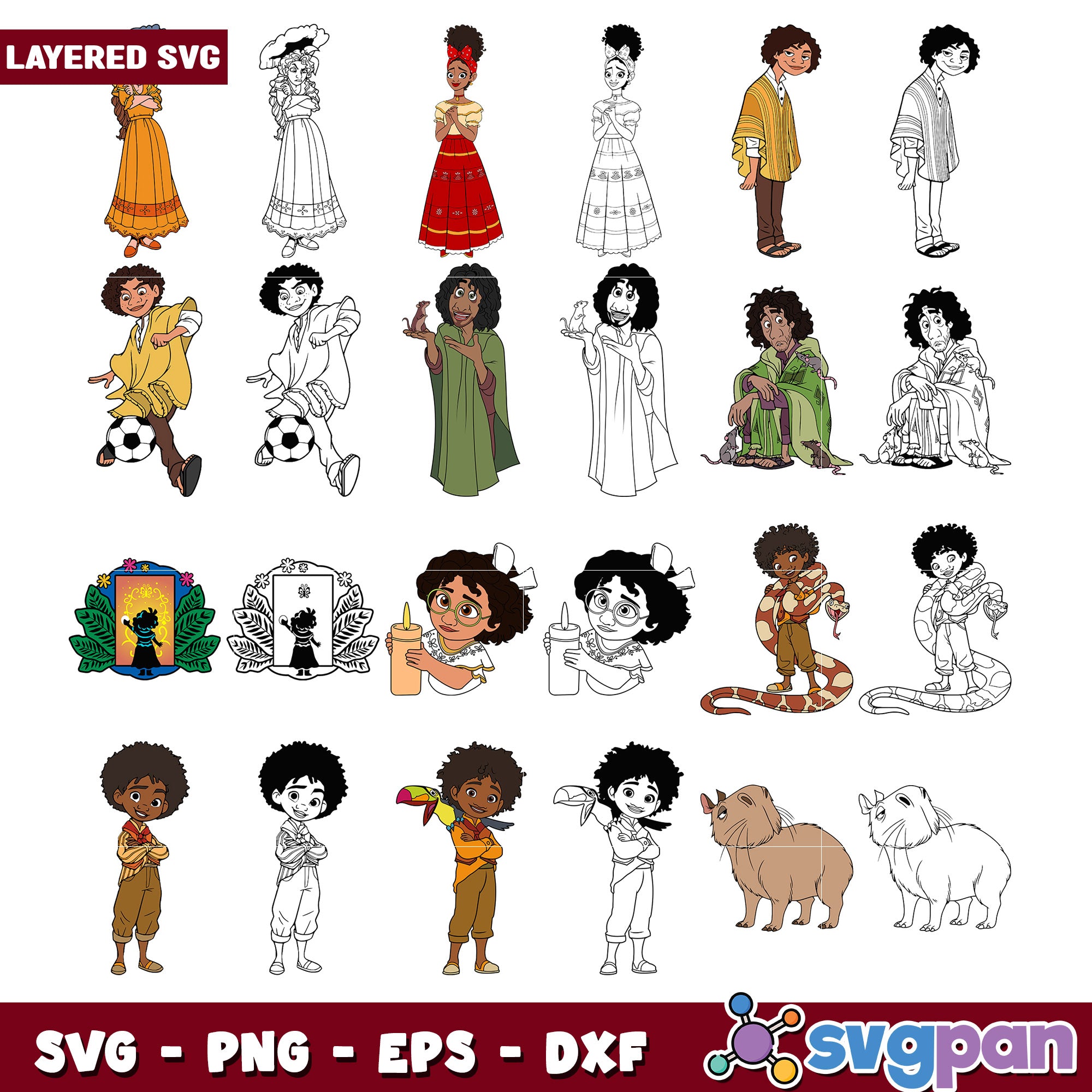 Layered SVG Bundle of Diverse Character Designs – svgpan