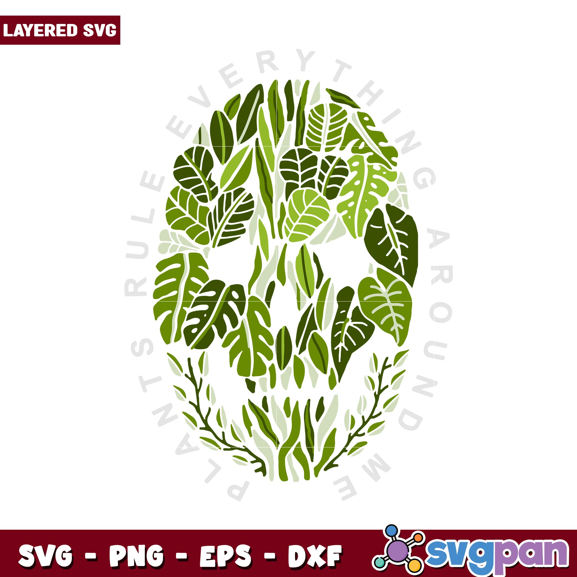 Layered SVG Leaf Design for Nature Lovers, Perfect for Crafts – svgpan