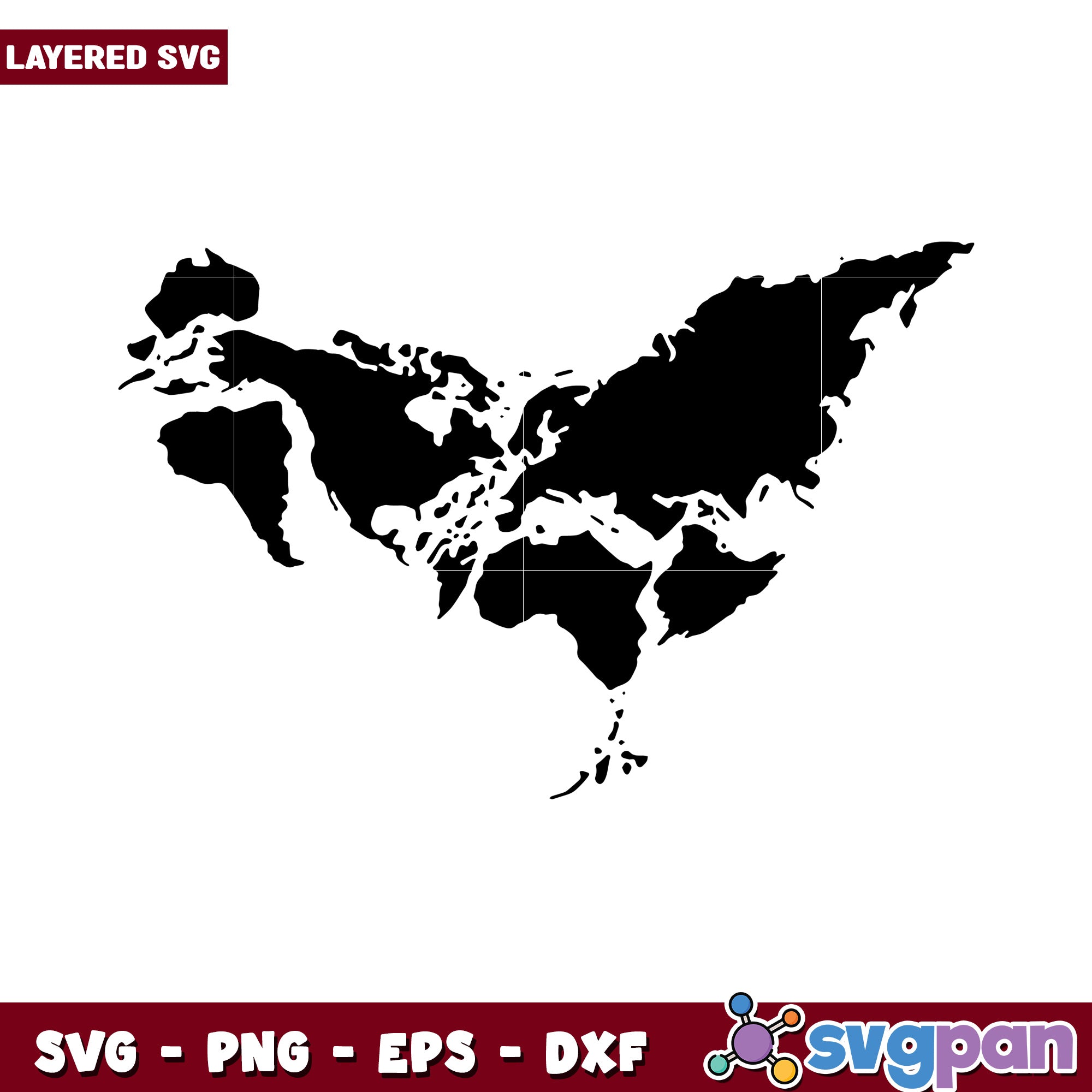 Layered SVG World Map Design, perfect for your creative projects – svgpan