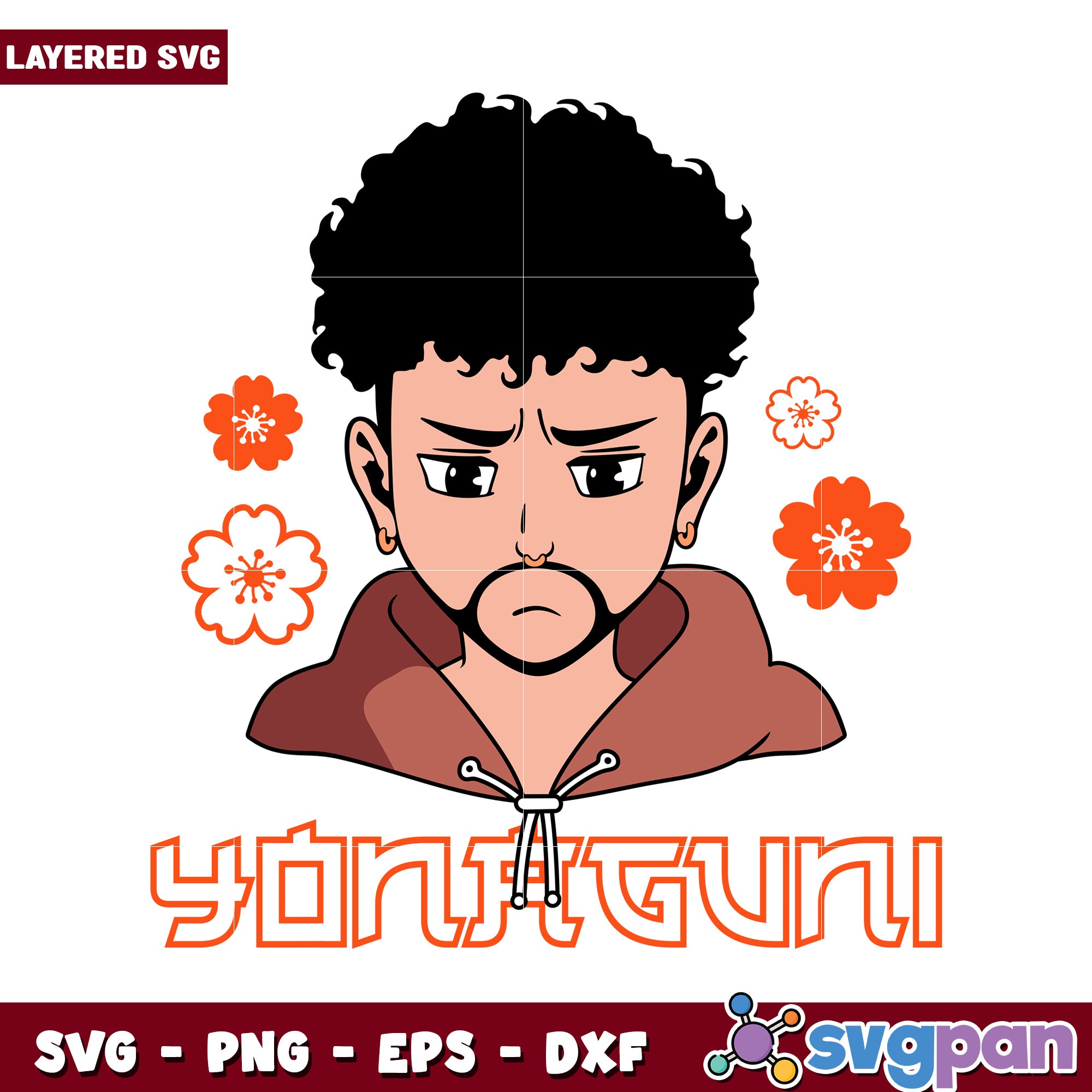 Layered SVG illustration of a young man, perfect for creative designs ...