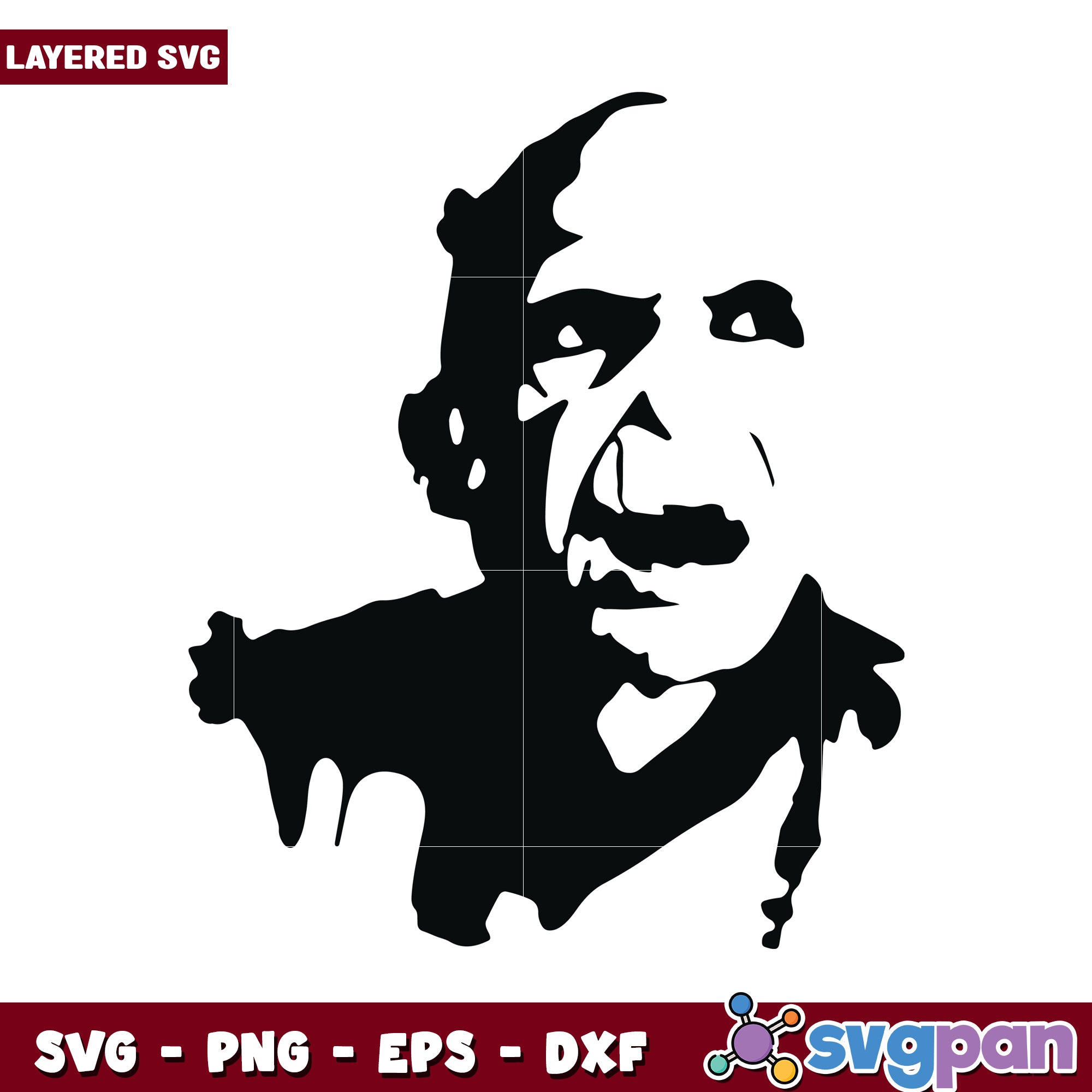 Layered SVG of a Unique Portrait, Perfect for Creative Projects – svgpan