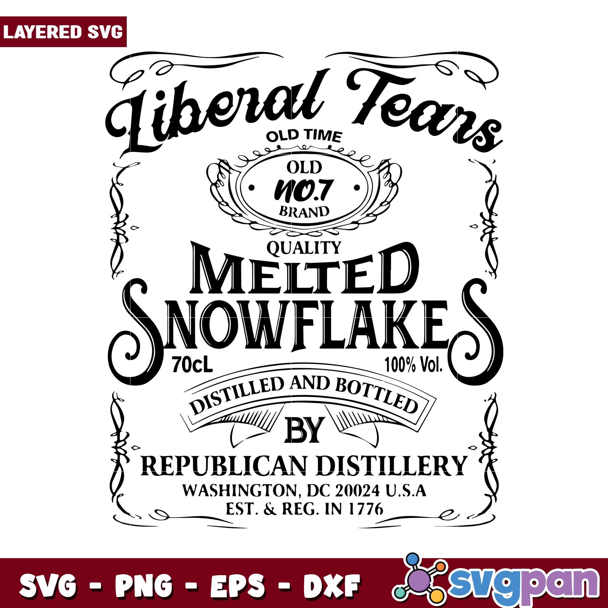 Liberal Tears Vintage Label Svg, Melted Snowflakes Art Design – svgpan