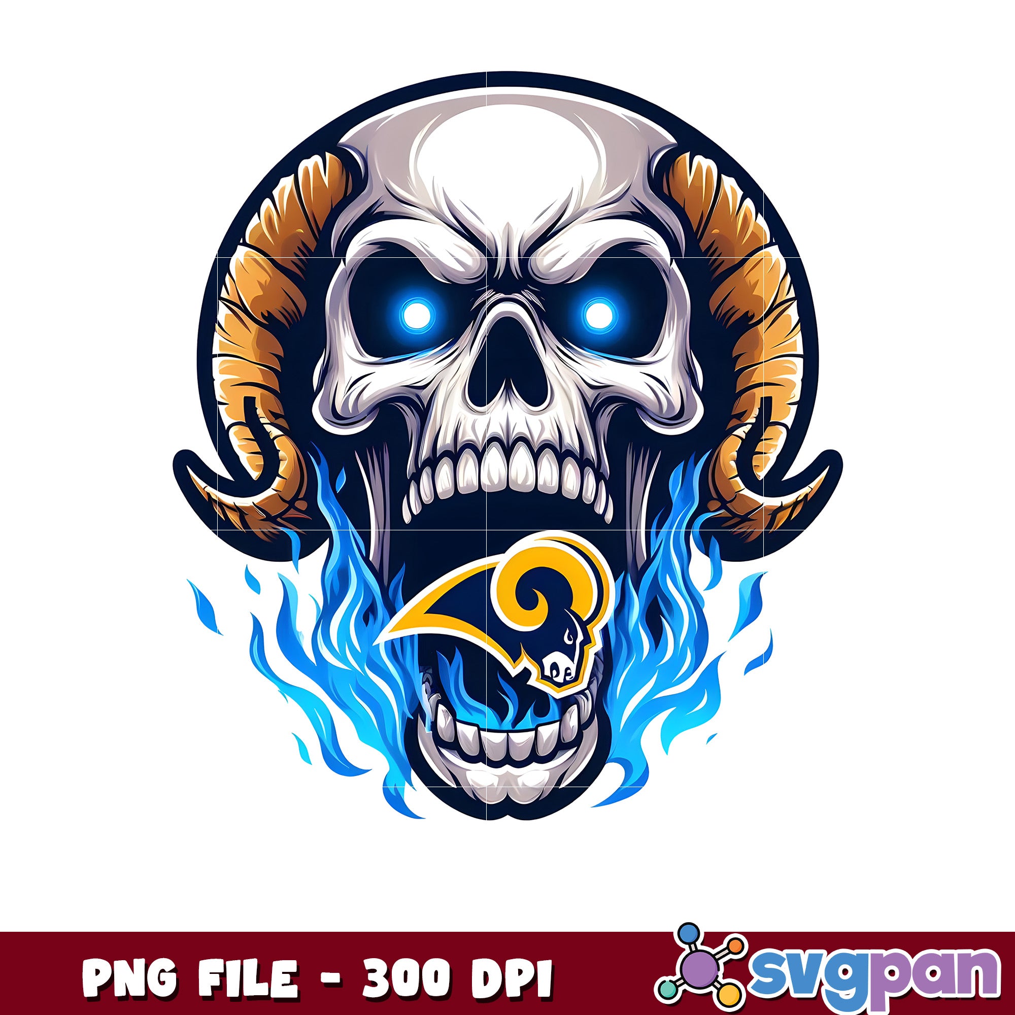 Los angeles rams burning skull png, super bowl 2025 png, american foot ...