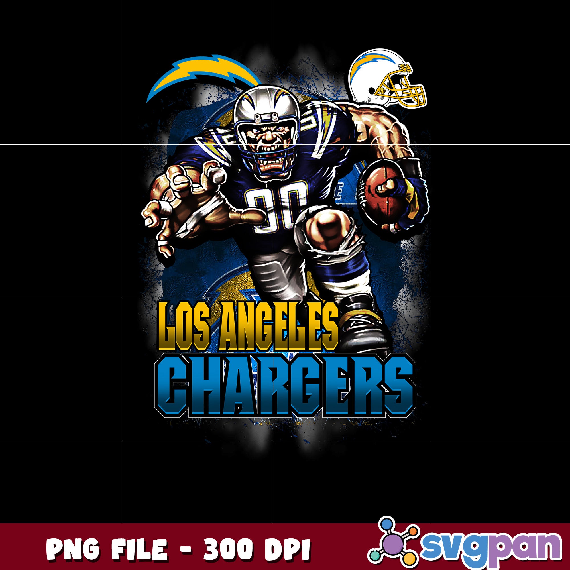 Los angles chargers logo helmet and mascot png, super bowl png, americ ...