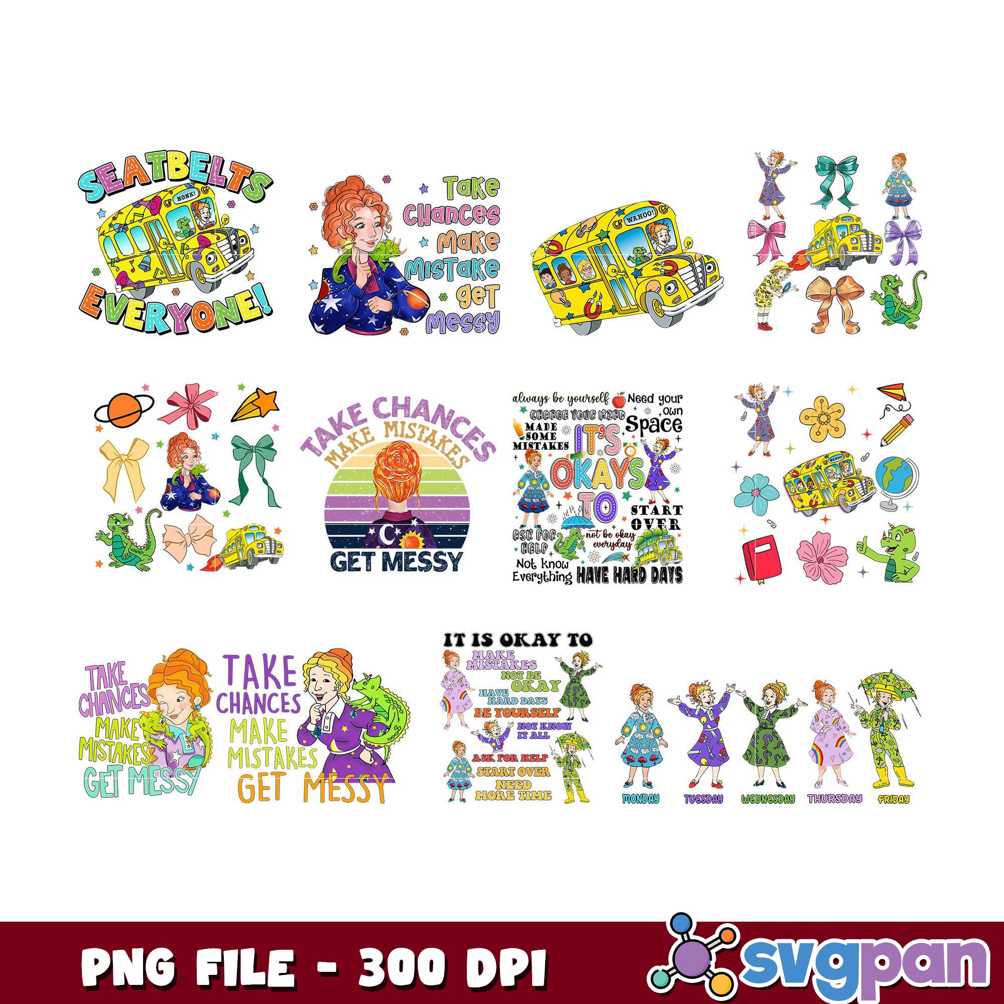 Magic School Bus PNG Bundle 300 DPI – svgpan