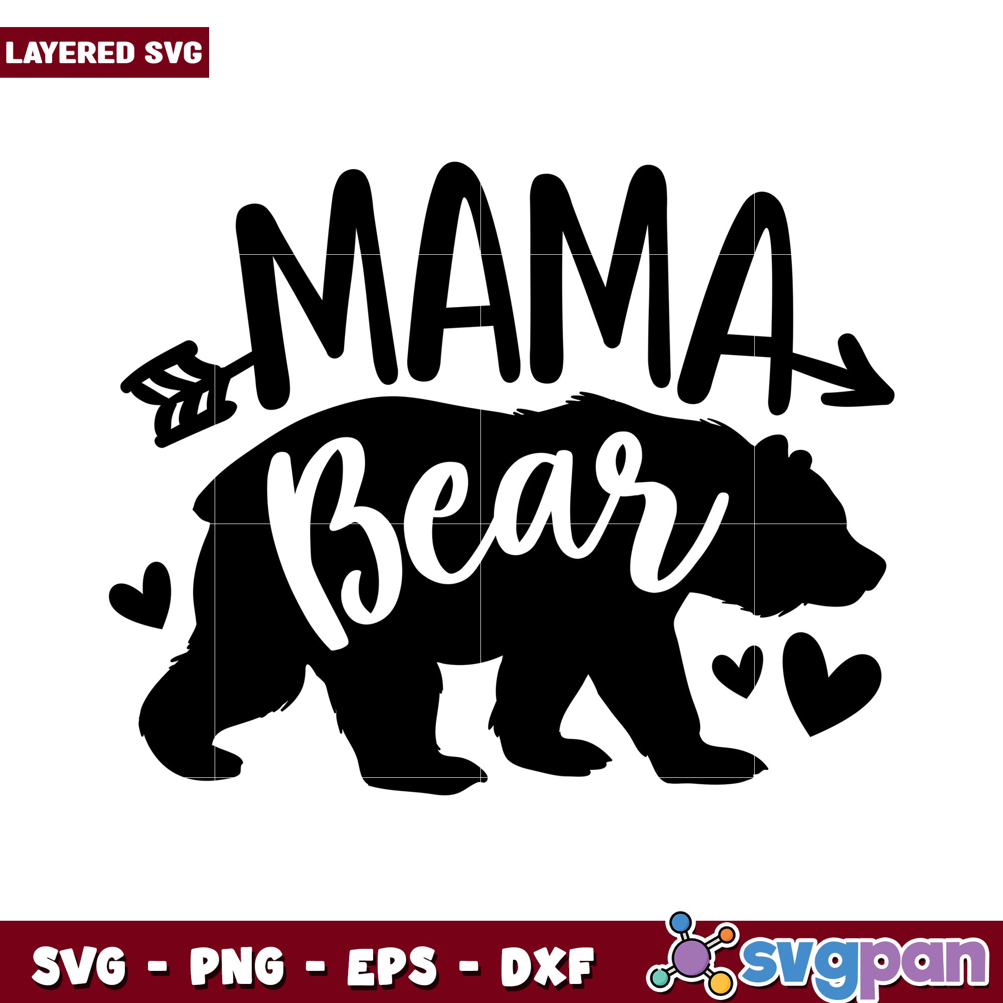 Mama Bear SVG Design, perfect for crafting and home decor projects – svgpan