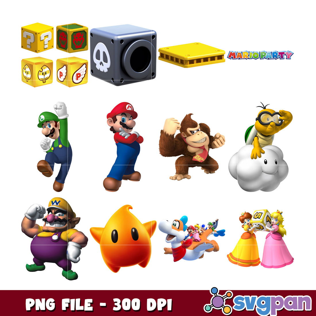 Mario Party PNG Bundle 300 DPI – svgpan