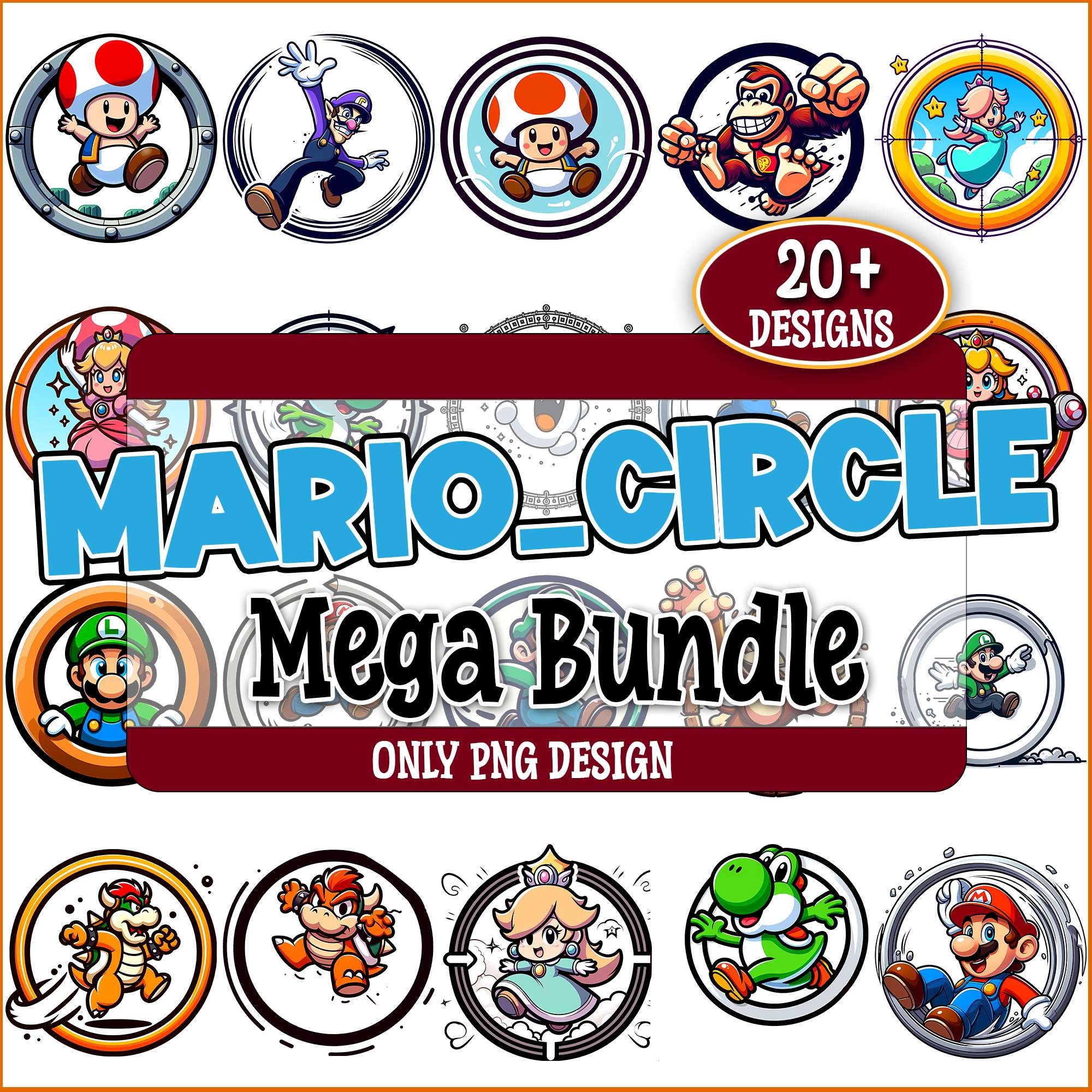Mario circle edition png bundle, super mario bros png, super mario wor ...