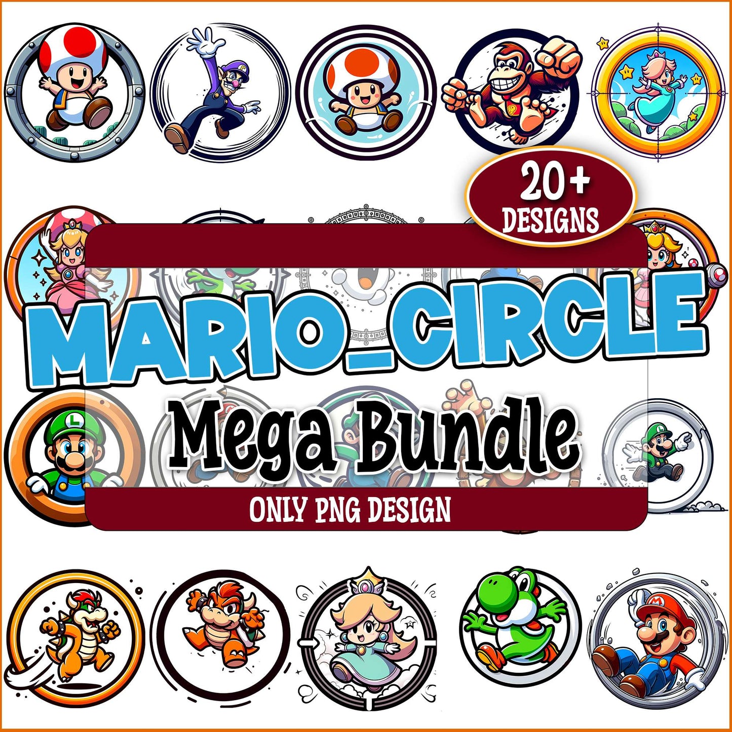 Mario circle edition png bundle, super mario bros png, super mario wor ...