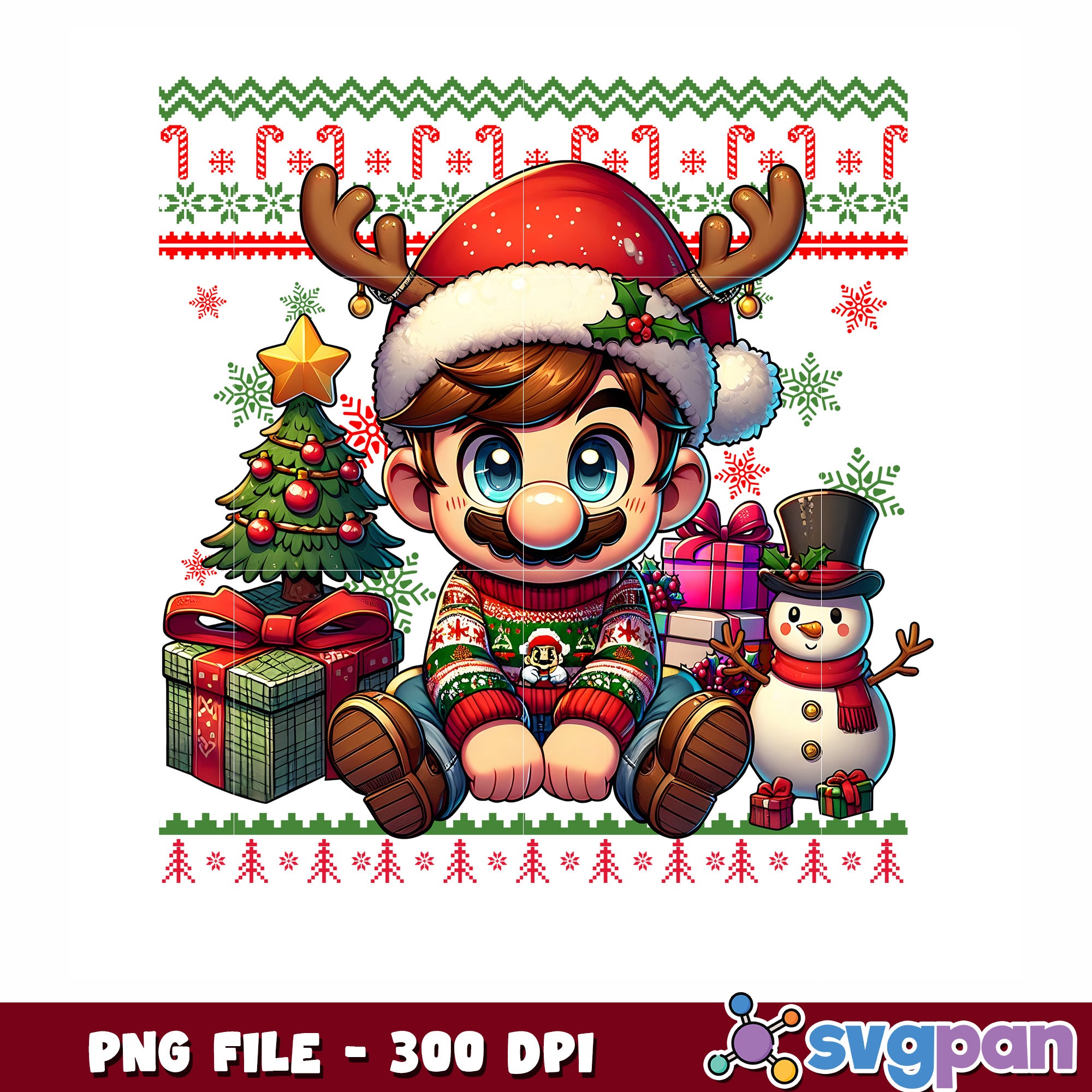 Mario rein deer hat png, christmas gifts png, chirstmas hat png – svgpan