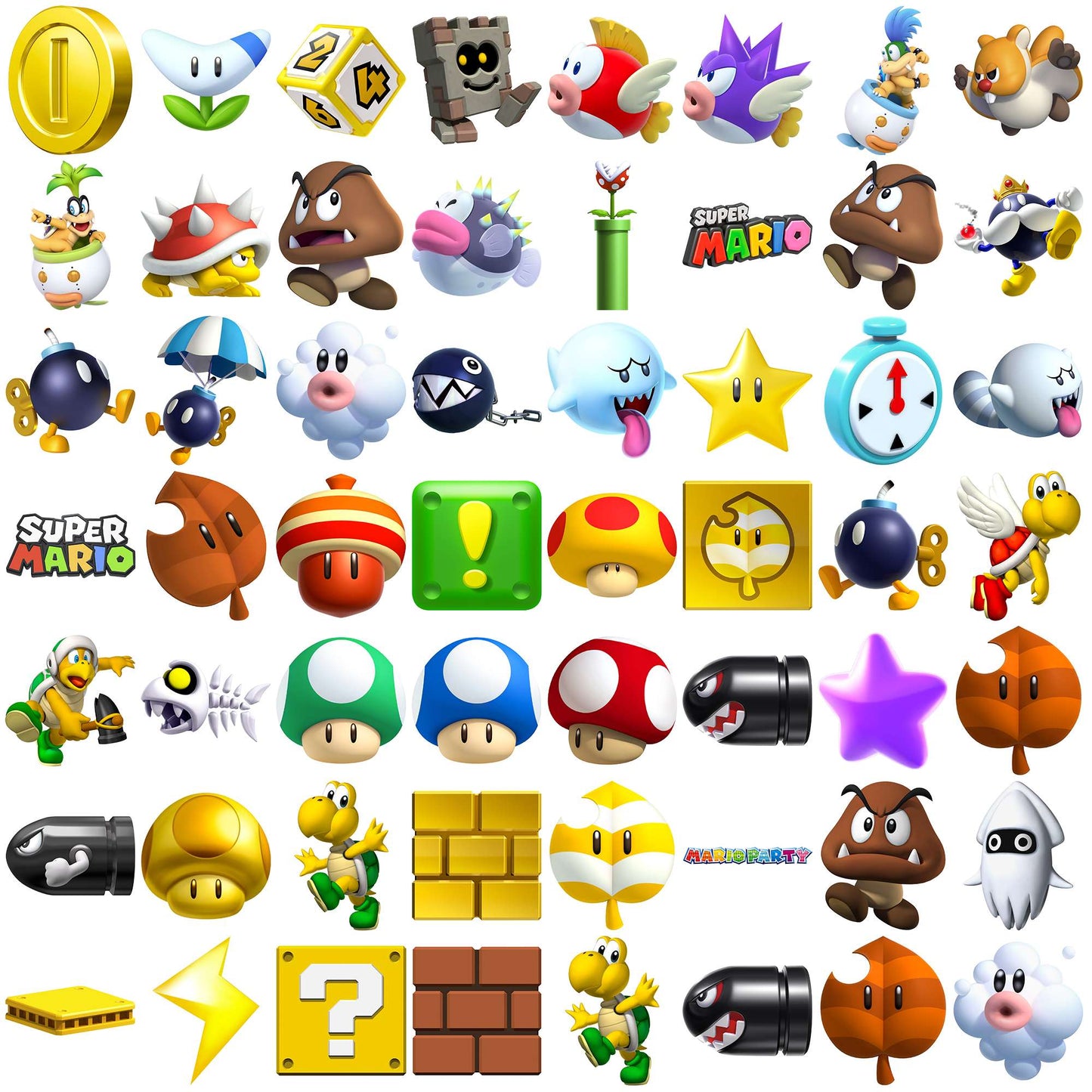 Mario stuff set png bundle, super mario wonder png, super mario party ...