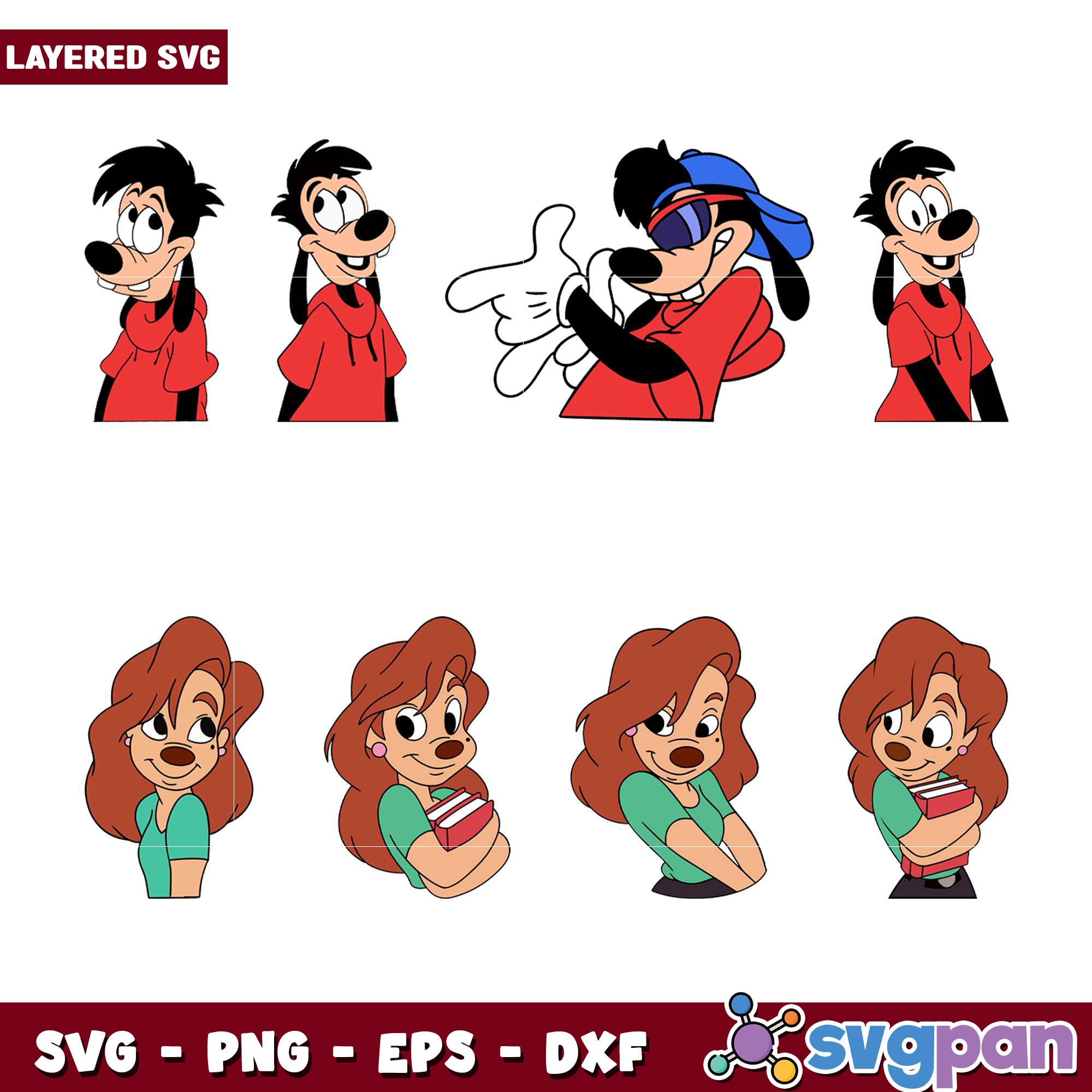 Max & Roxanne Goofy SVG Bundle – svgpan