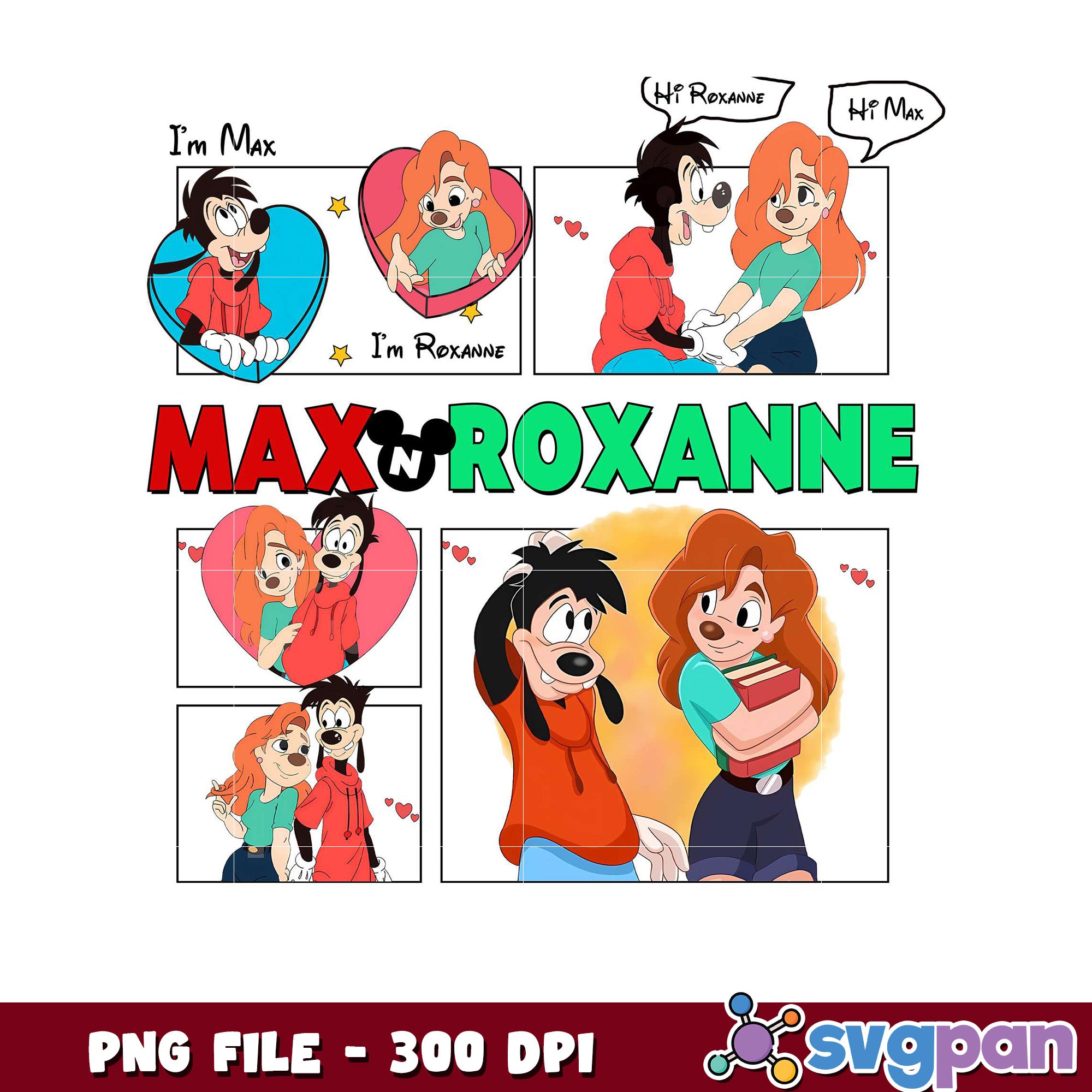 Max and Roxanne Cartoon Design, PNG File 300 DPI – svgpan