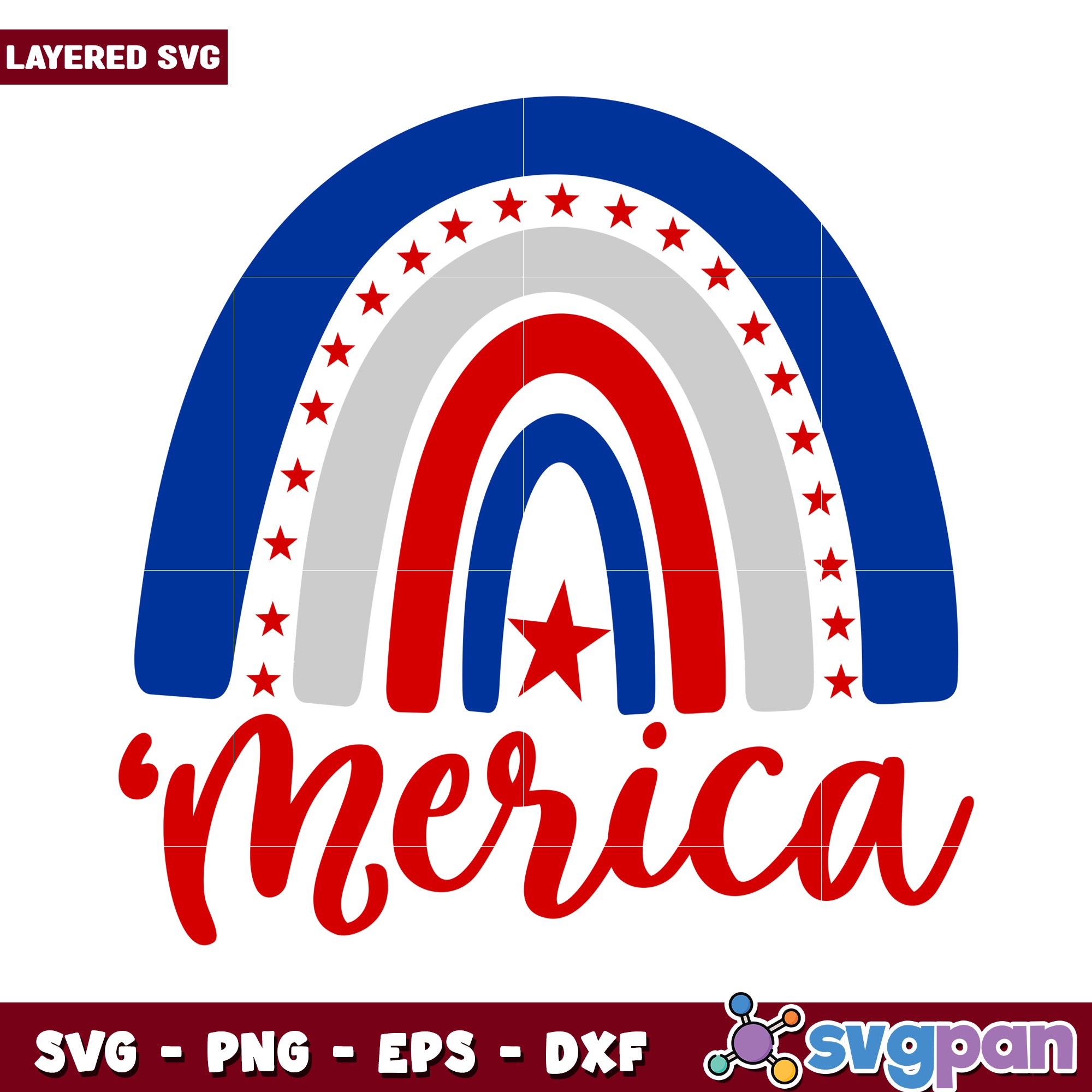 Merica Rainbow Design SVG File, Perfect for DIY Projects – svgpan