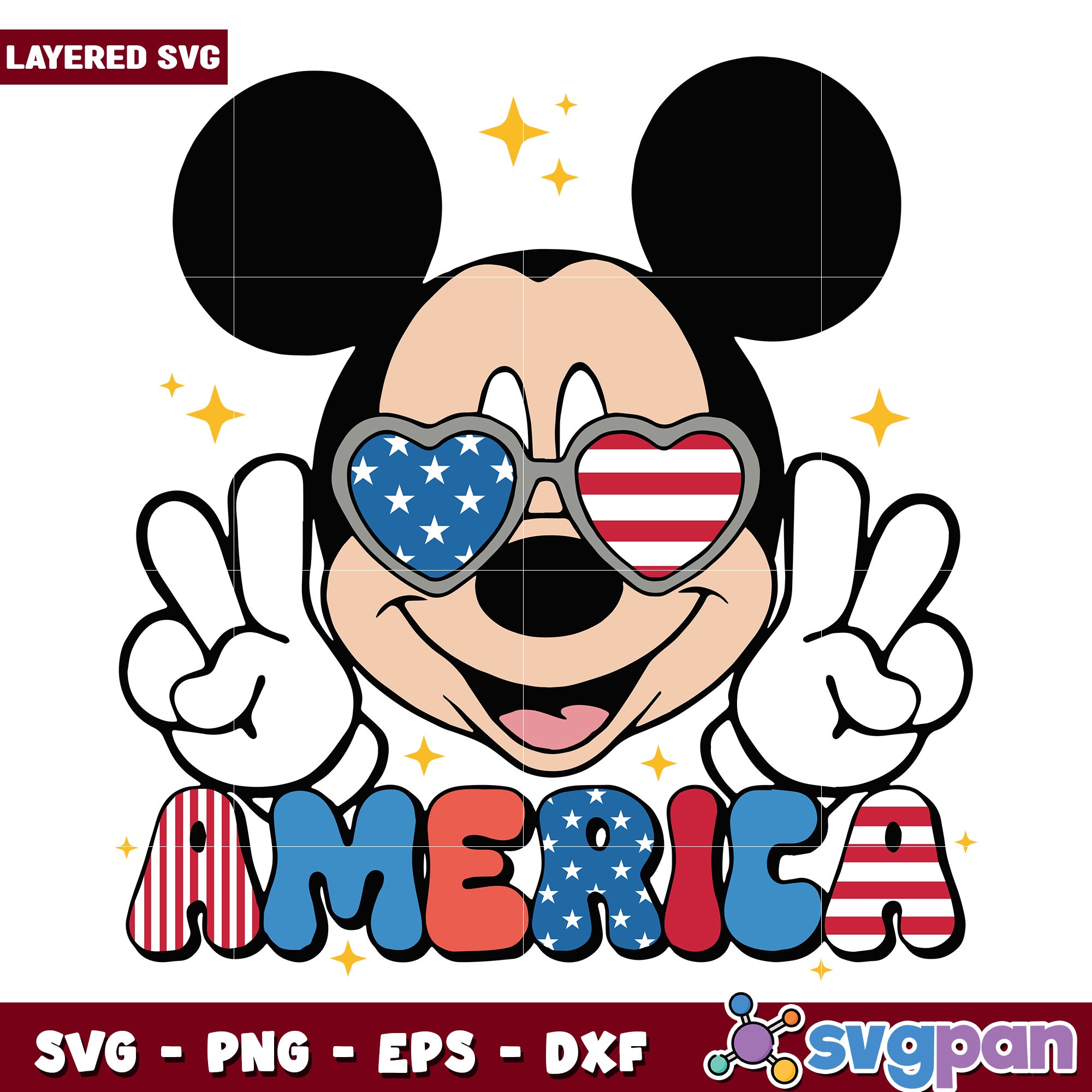 Mickey Mouse America SVG Design for Patriotic Celebrations – svgpan