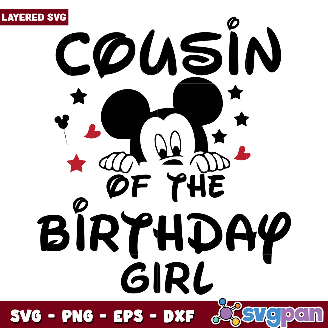 Mickey Mouse Cousin Birthday Girl SVG – svgpan