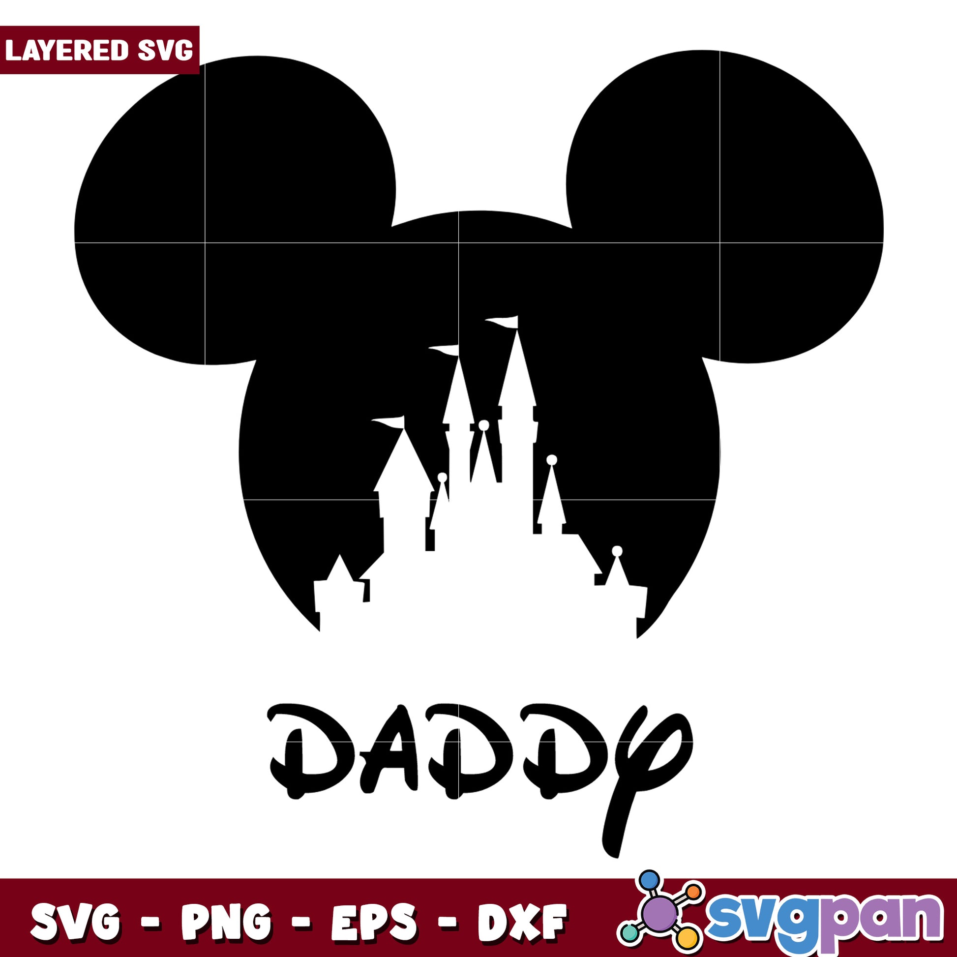 Mickey Mouse Daddy SVG Disney Castle – svgpan
