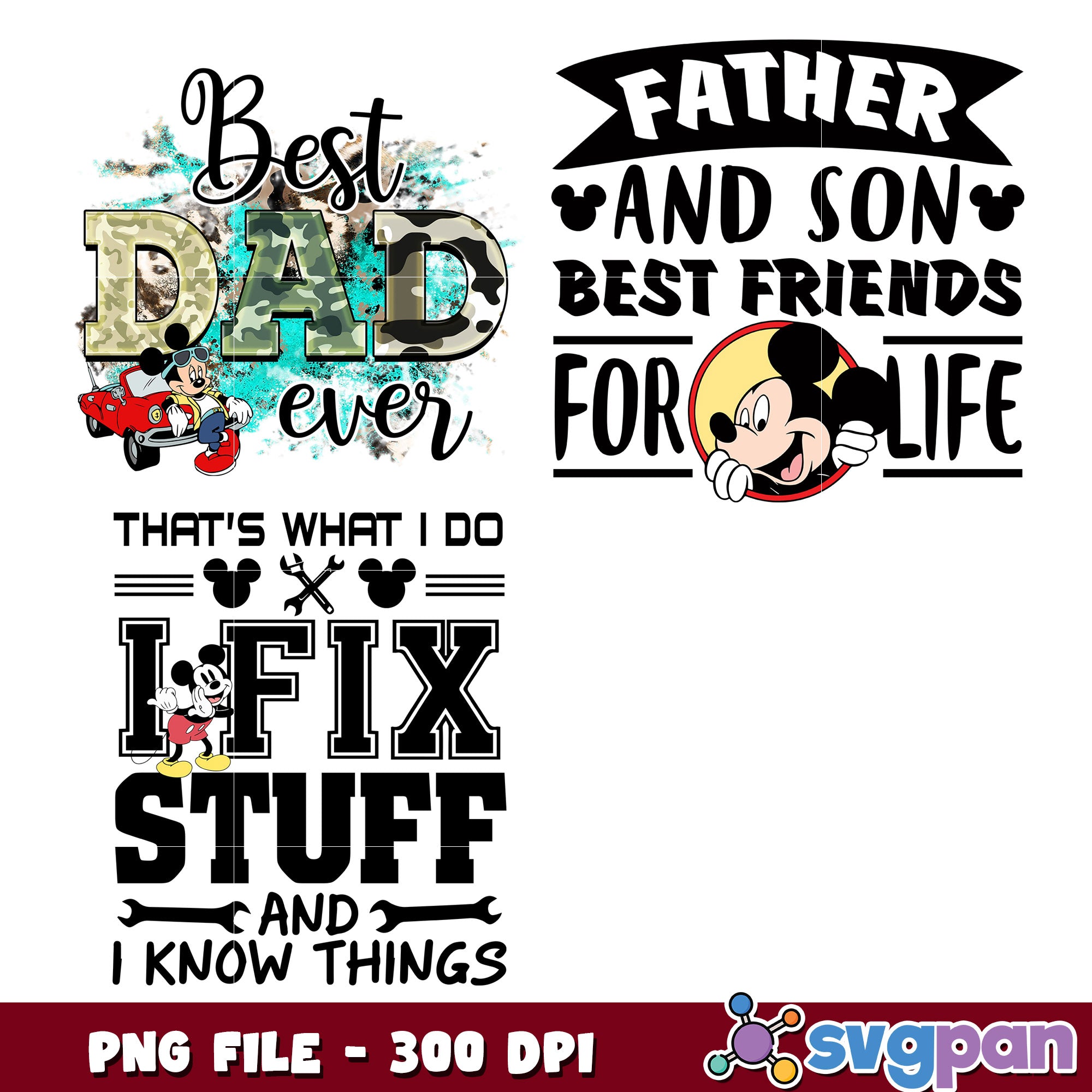 Mickey Mouse Father Son Bundle PNG – svgpan