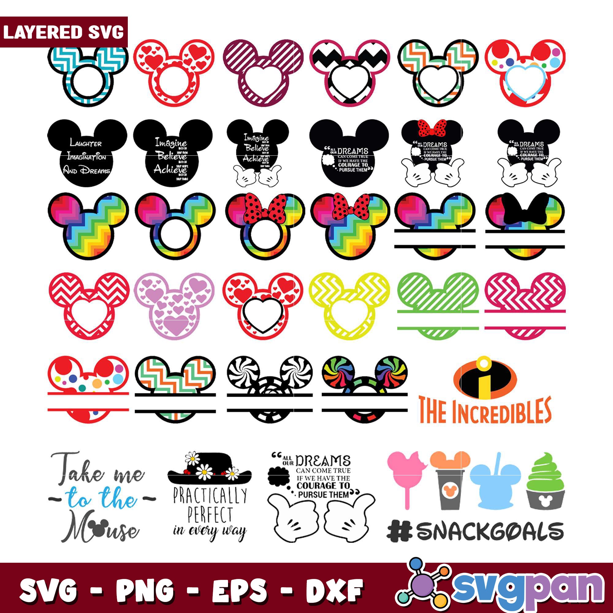 Mickey Mouse Fun Bundle SVG for Creative Projects – svgpan